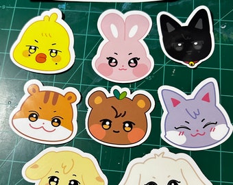 Aniteez Ateez Vinyl Stickers Kpop Animal Die Cut Jjoongrami ...