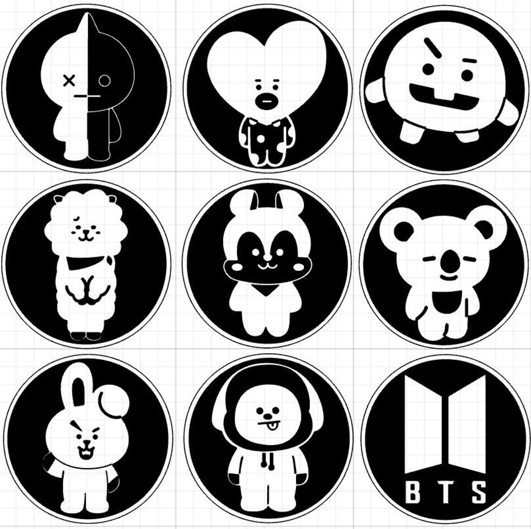 BTS BT21 Wood Coasters - Etsy