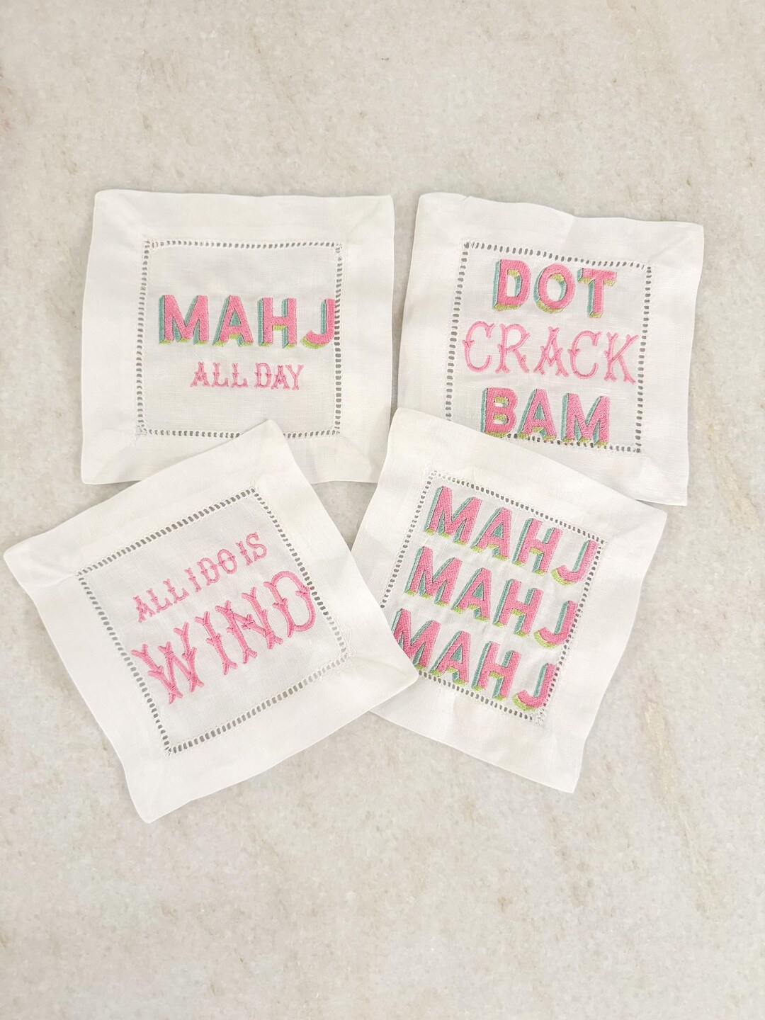 Mahjong Cocktail Napkins *set of 4* - Etsy