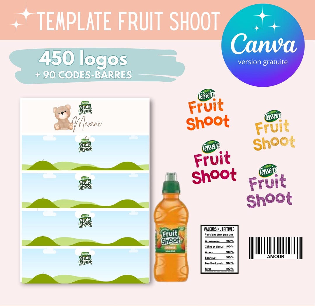 Fruit Shoot Packaging Template - Fruit Shoot Label Template ...