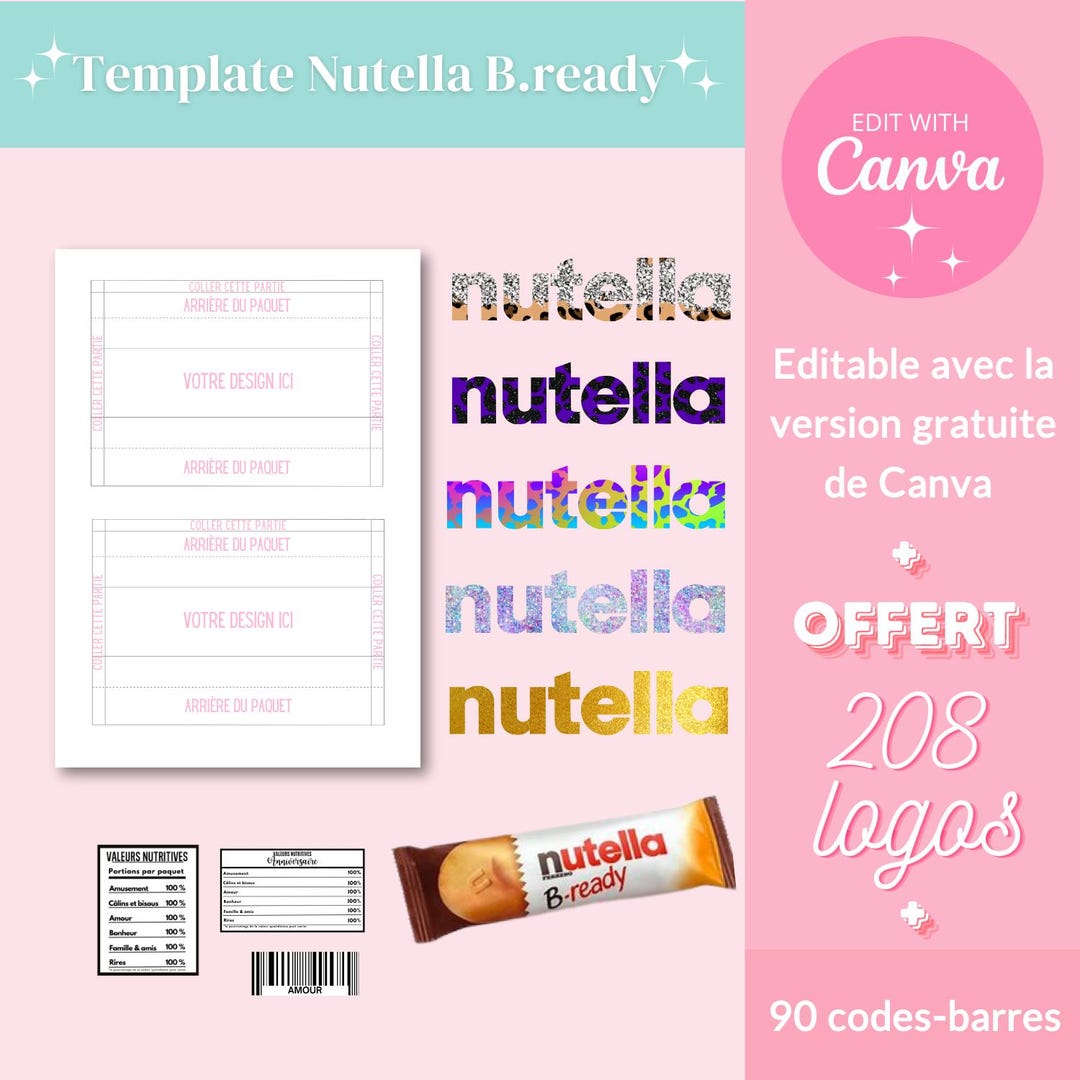 Complete Template to Create Nutella B-ready Packaging, Template on ...