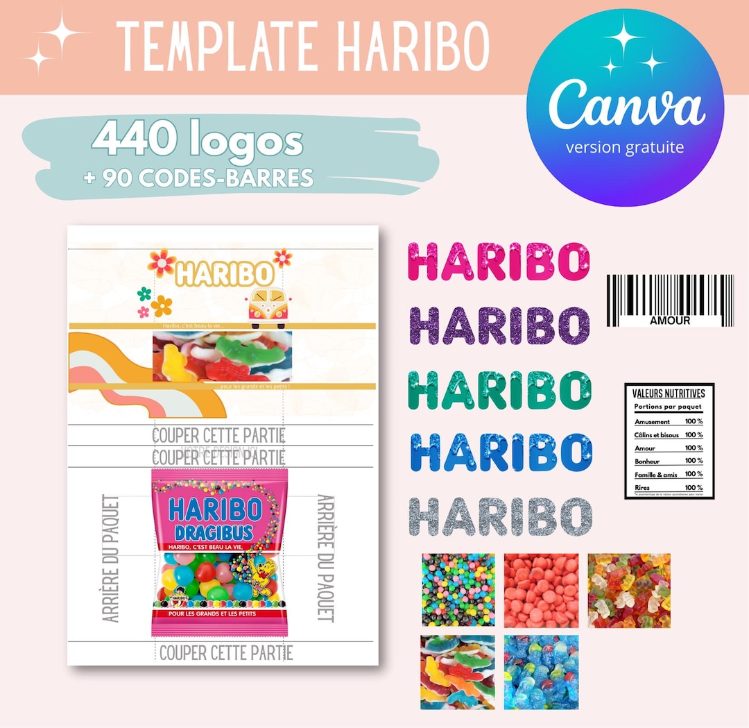 Template for Haribo Packaging - Custom Haribo Candy Bag Template ...