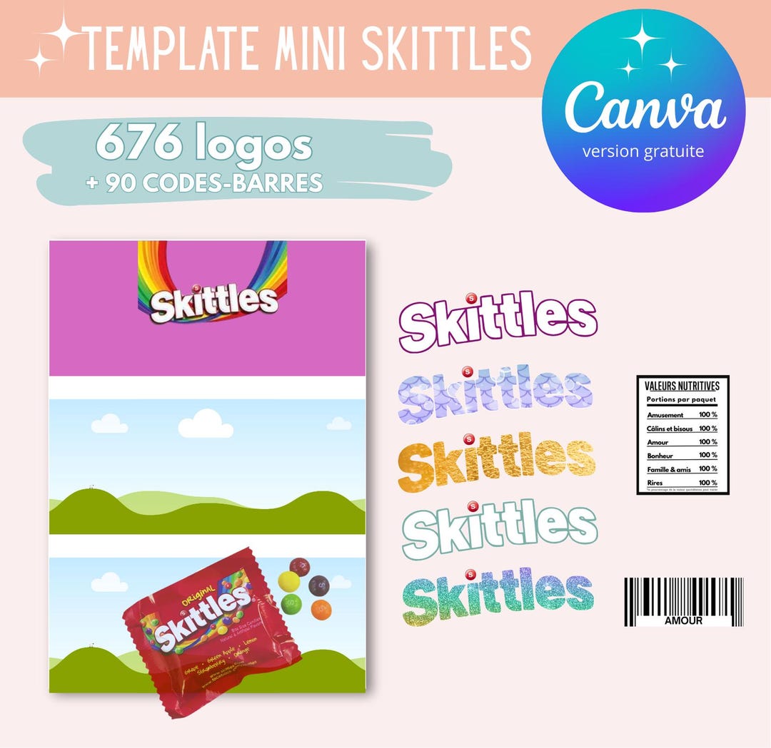 Skittles Packaging Template - Custom Mini Skittles Template - Custom ...