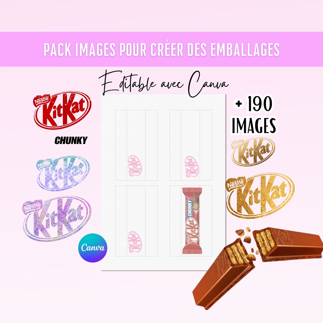 Template to Create Kit Kat Chunky Packaging - Etsy