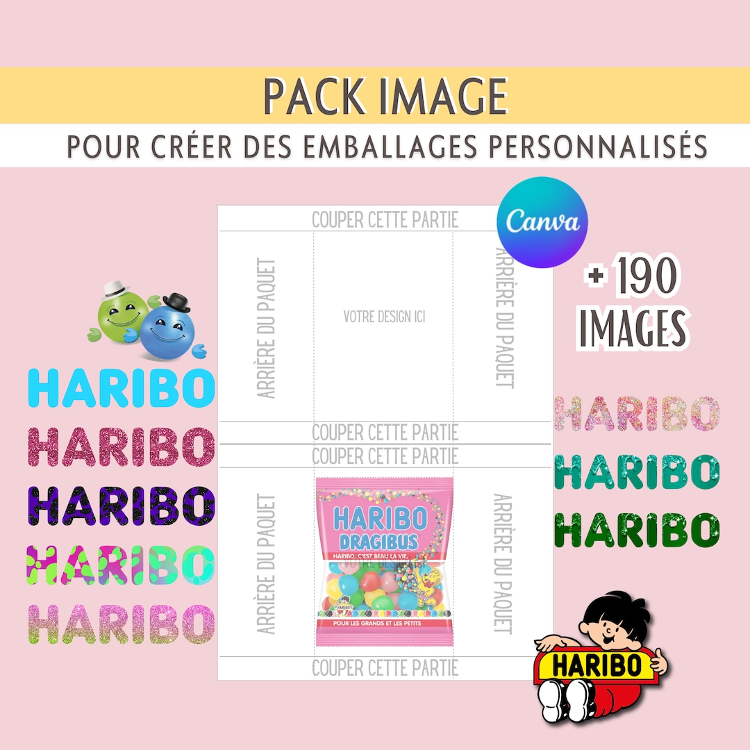 Template pour créer des emballages Haribo - Etsy France