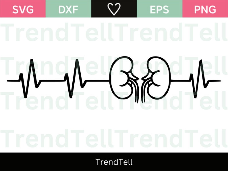 Kidney Heartbeat Svg, Cut File Png Laser File Dialysis Hemodialysis ...