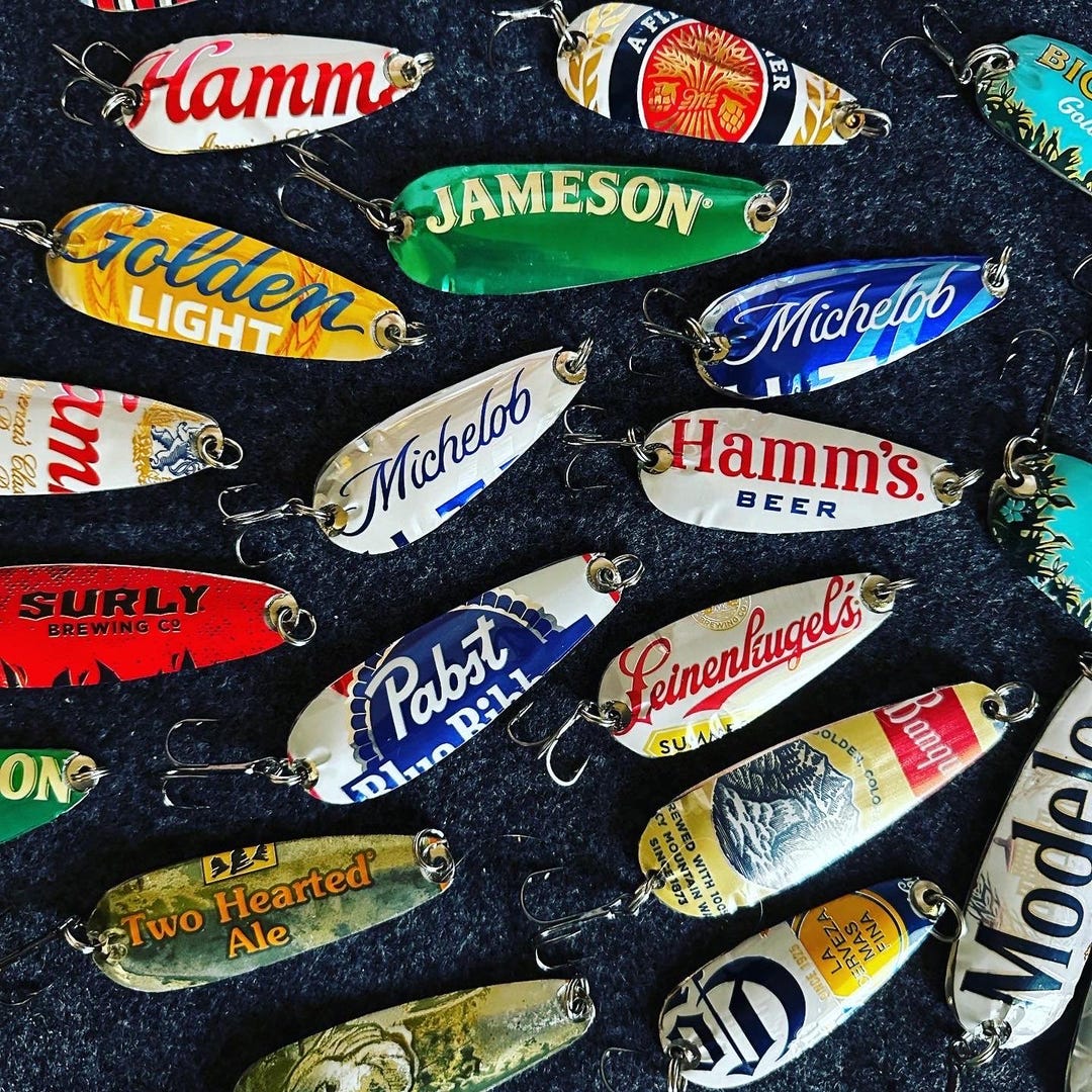 Beer Can Fishing Lures / Christmas Fishing Ornaments / Fathers Day ...