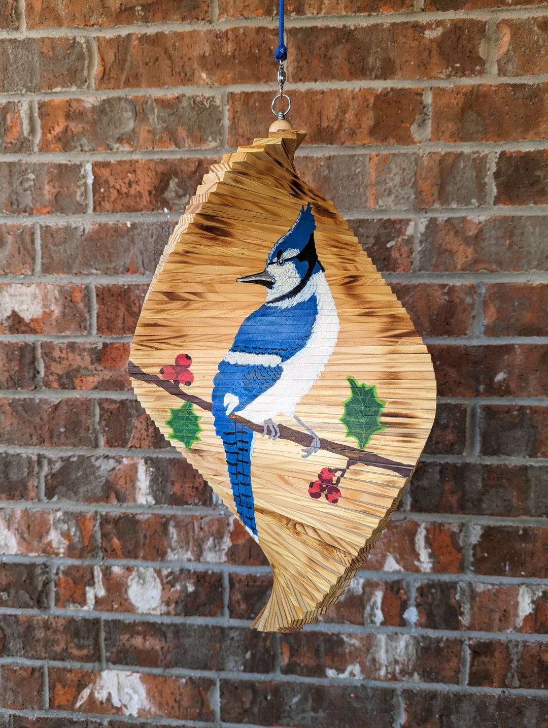Blue Jay Wooden Spiral Wind Spinner Custom Design Handcrafted in 2023 ...
