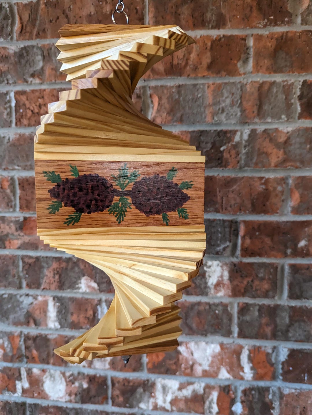 Pine Cone - Wooden Spiral Wind Spinner, 12" High - 6" Wide, Custom ...