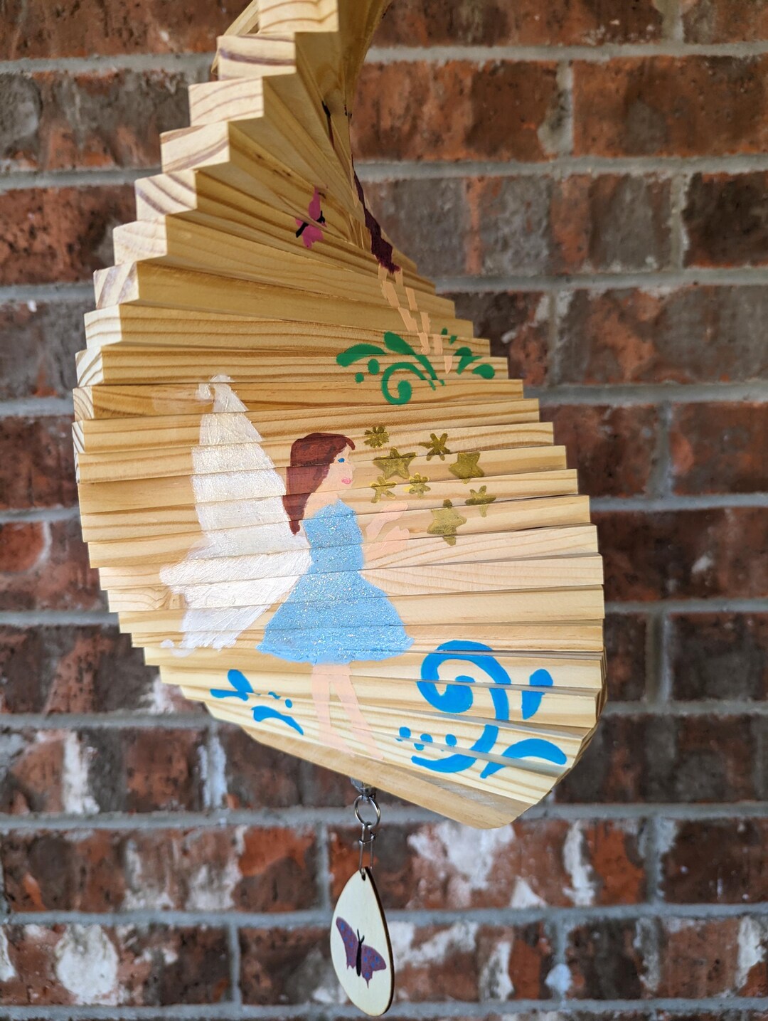 Fairy Wooden Spiral Wind Spinner – Hand-painted Garden Decor - Etsy