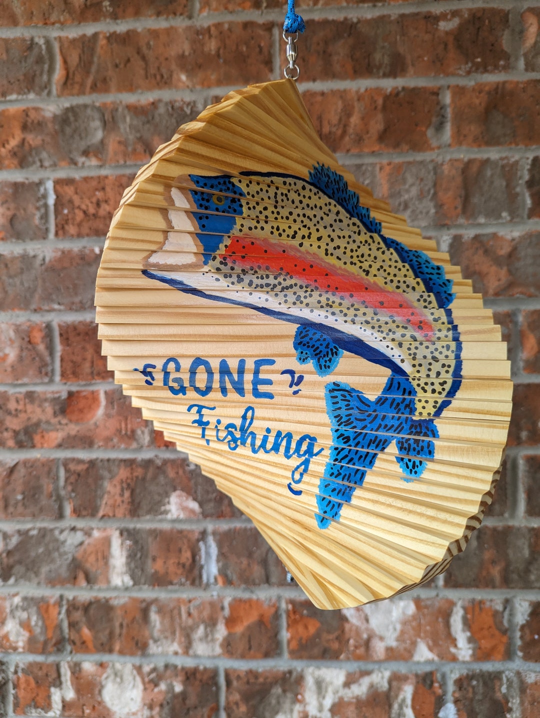 Gone Fishing Wooden Spiral Wind Spinner Custom Design - Etsy