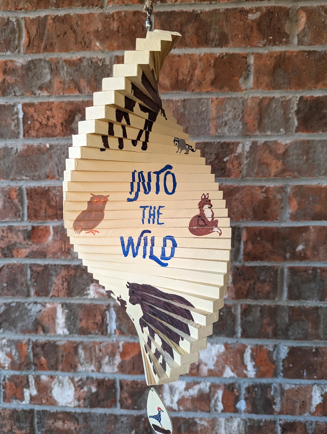 Forest Animal Theme Wooden Spiral Wind Spinner New Custom - Etsy