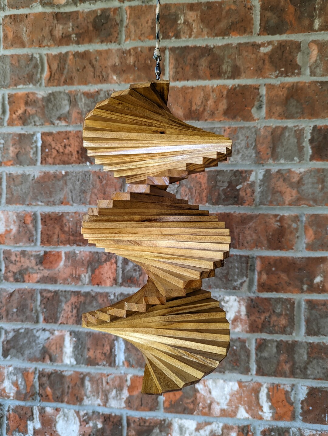 Wooden Spiral Wind Spinner Stained, 11 High & 7 Wide, Custom Design One ...