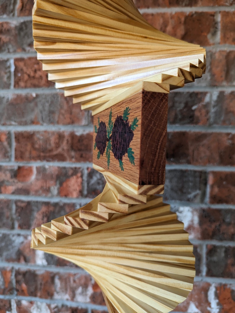 Pine Cone Wood Spiral Wind Spinner Wood Stained 12 High & 6 Wide ...