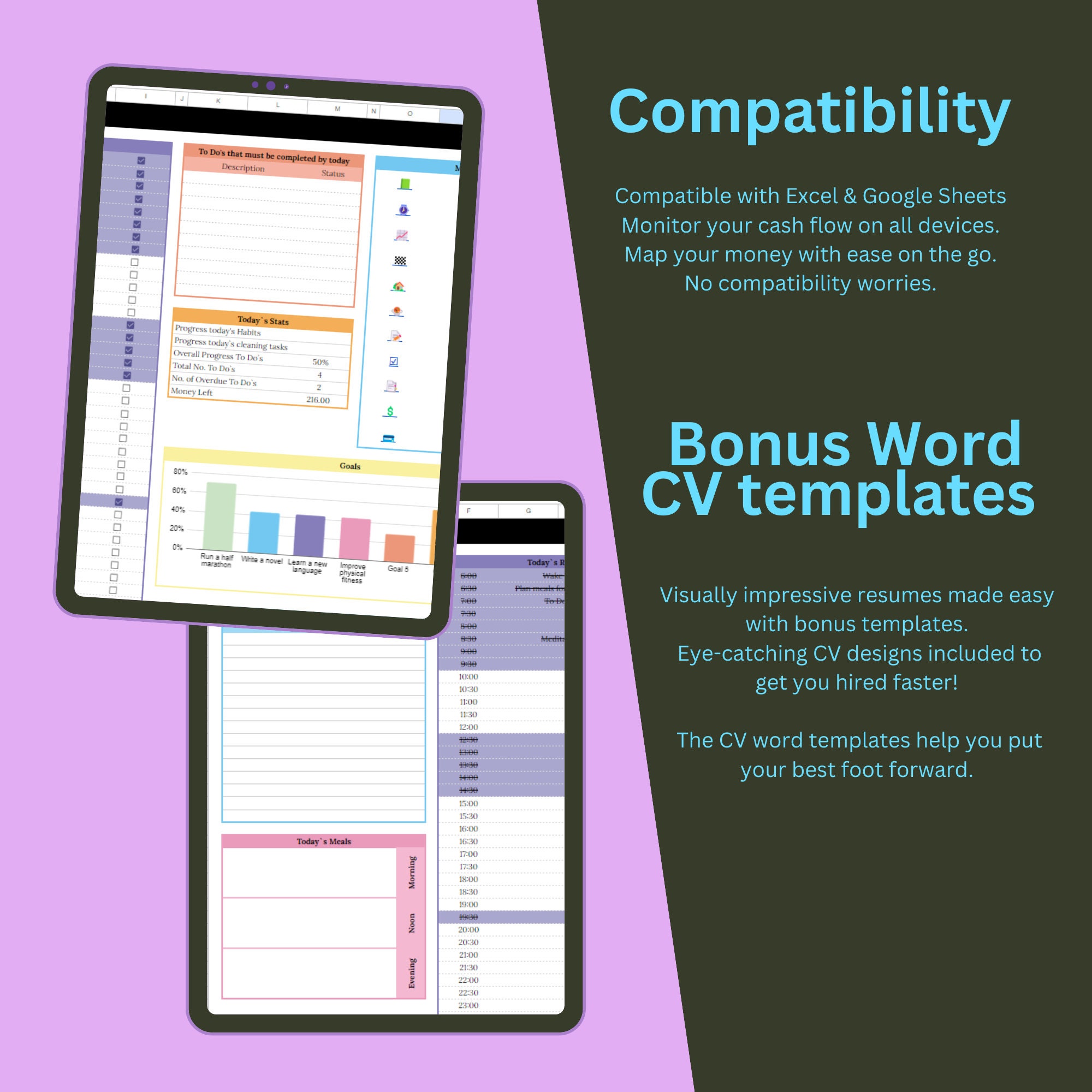 PLR MRR Excel Template Bundle With Budget Planner Spreadsheet, Weekly ...