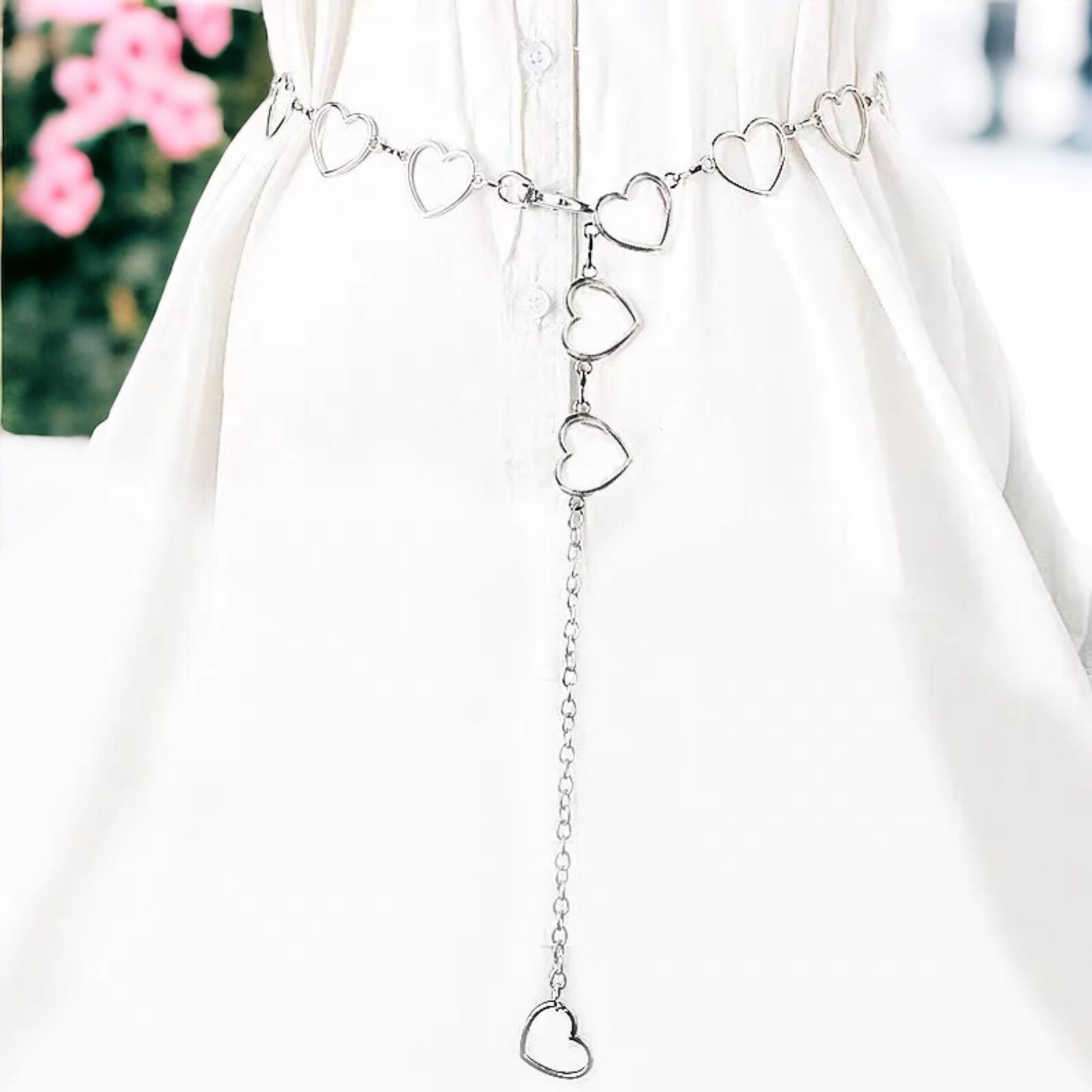 Silver/gold Love Heart Body Chain Accessory Chain Jewellery Cute Heart ...