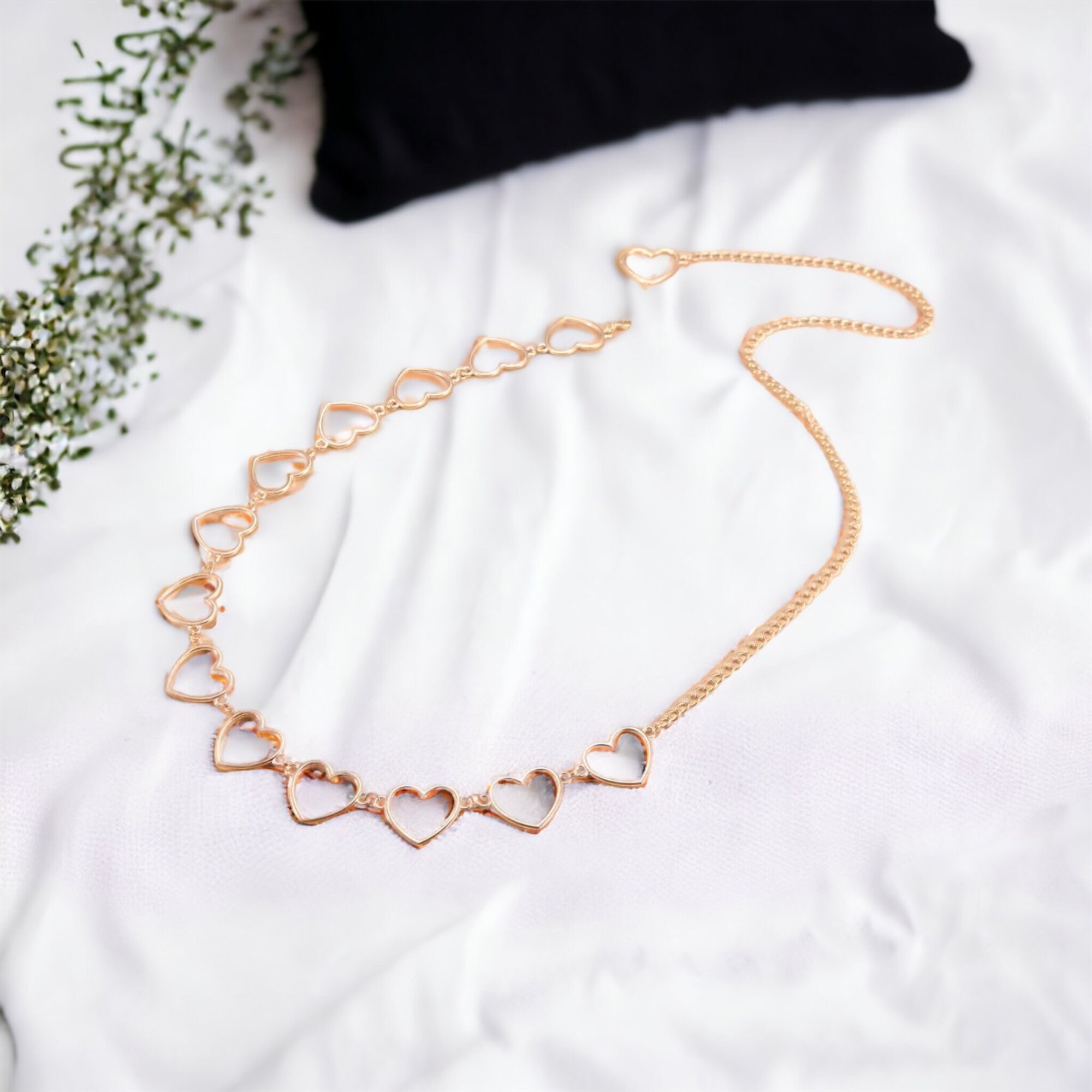 Silver/gold Love Heart Body Chain Accessory Chain Jewellery Cute Heart ...