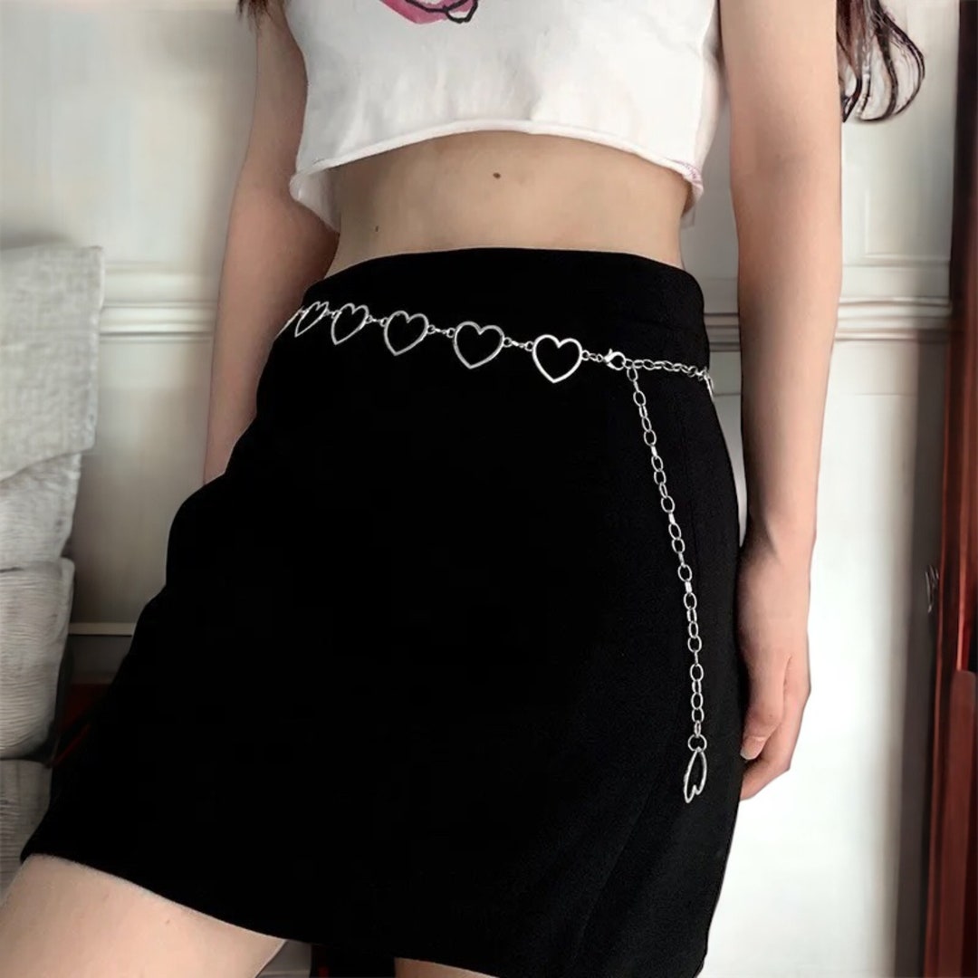 Silver/gold Love Heart Body Chain Accessory Chain Jewellery Cute Heart ...