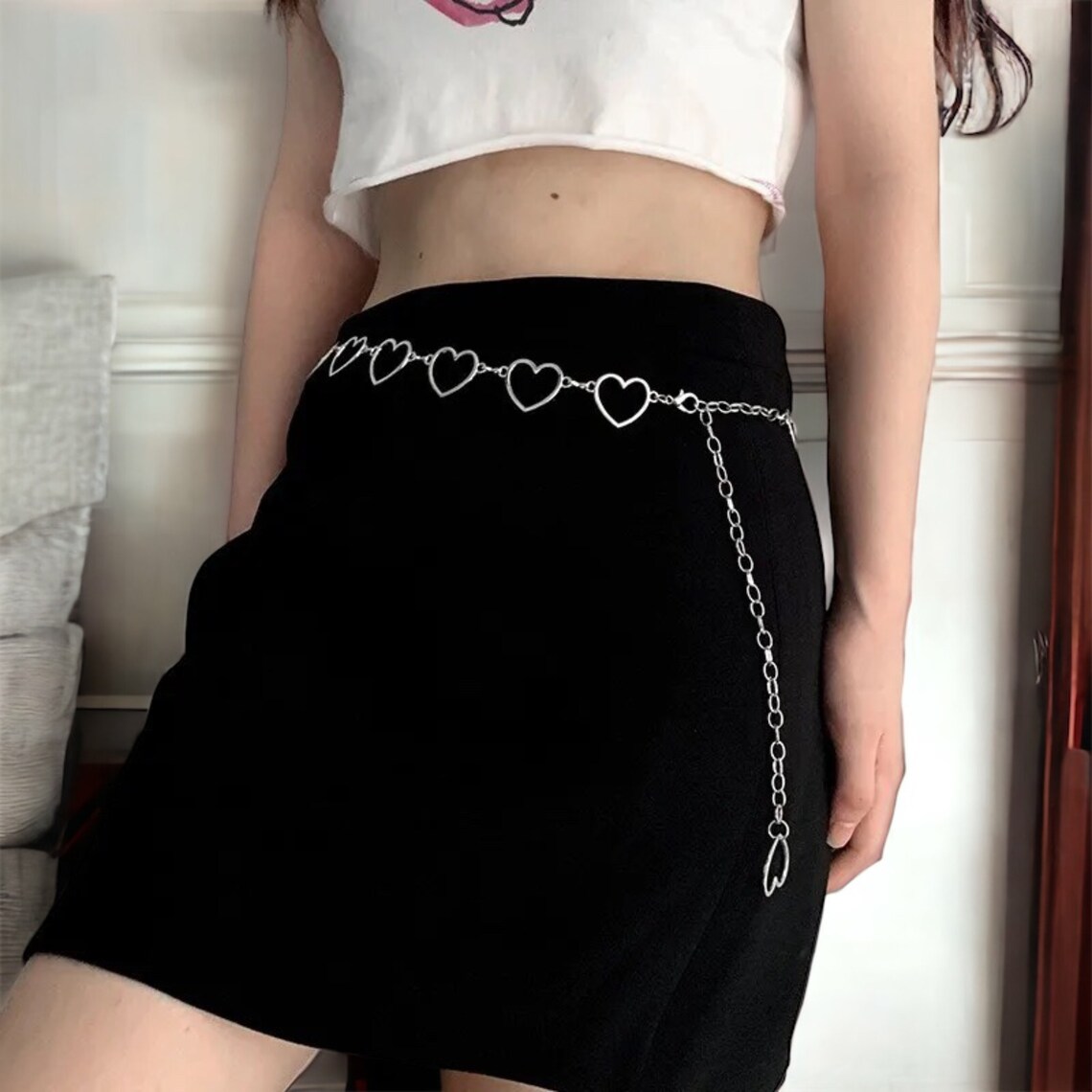 Silver/gold Love Heart Body Chain Accessory Chain Jewellery Cute Heart ...