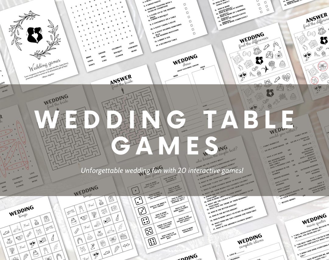 Ultimate Wedding Table Games Bundle - Etsy