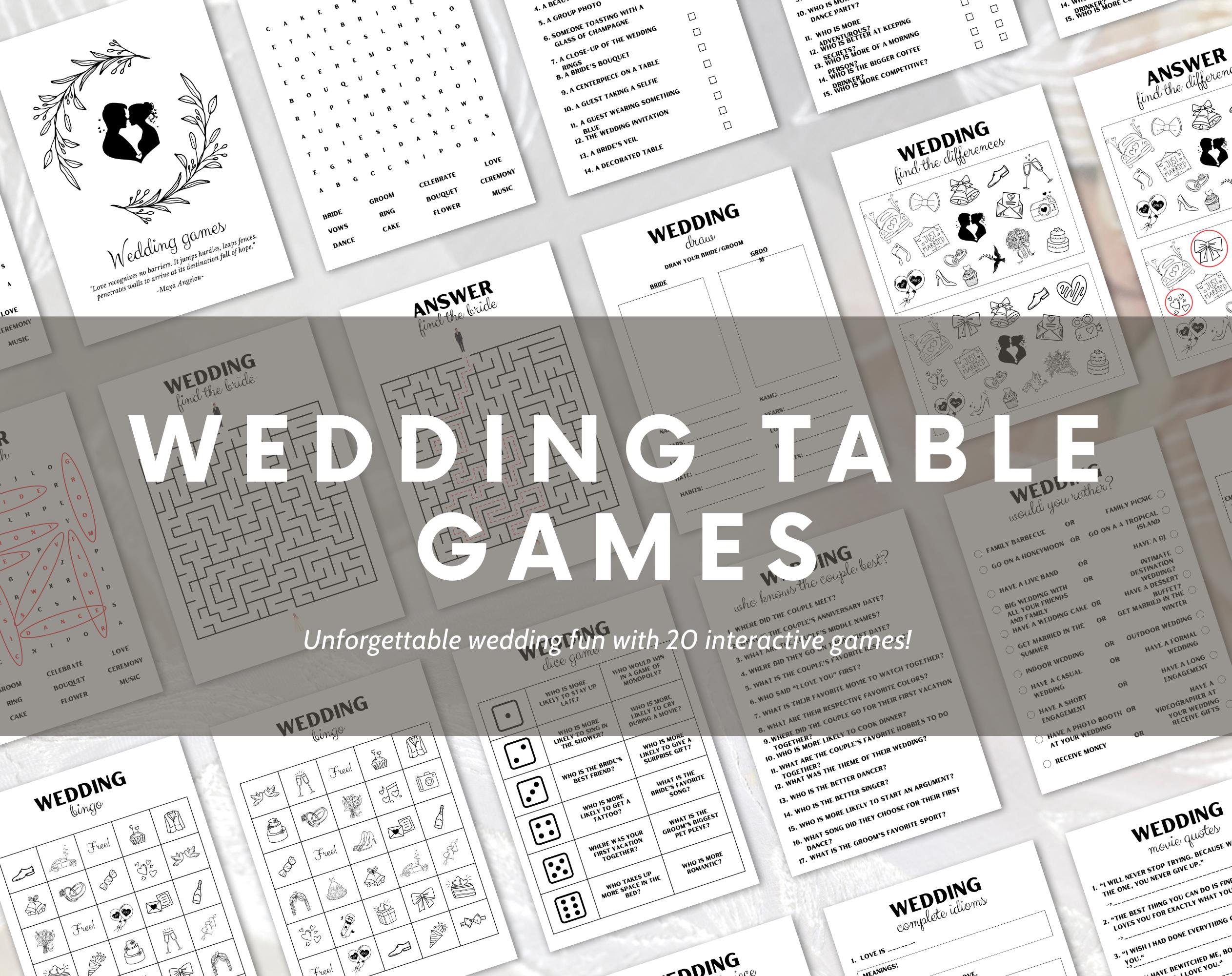 Ultimate Wedding Table Games Bundle - Etsy
