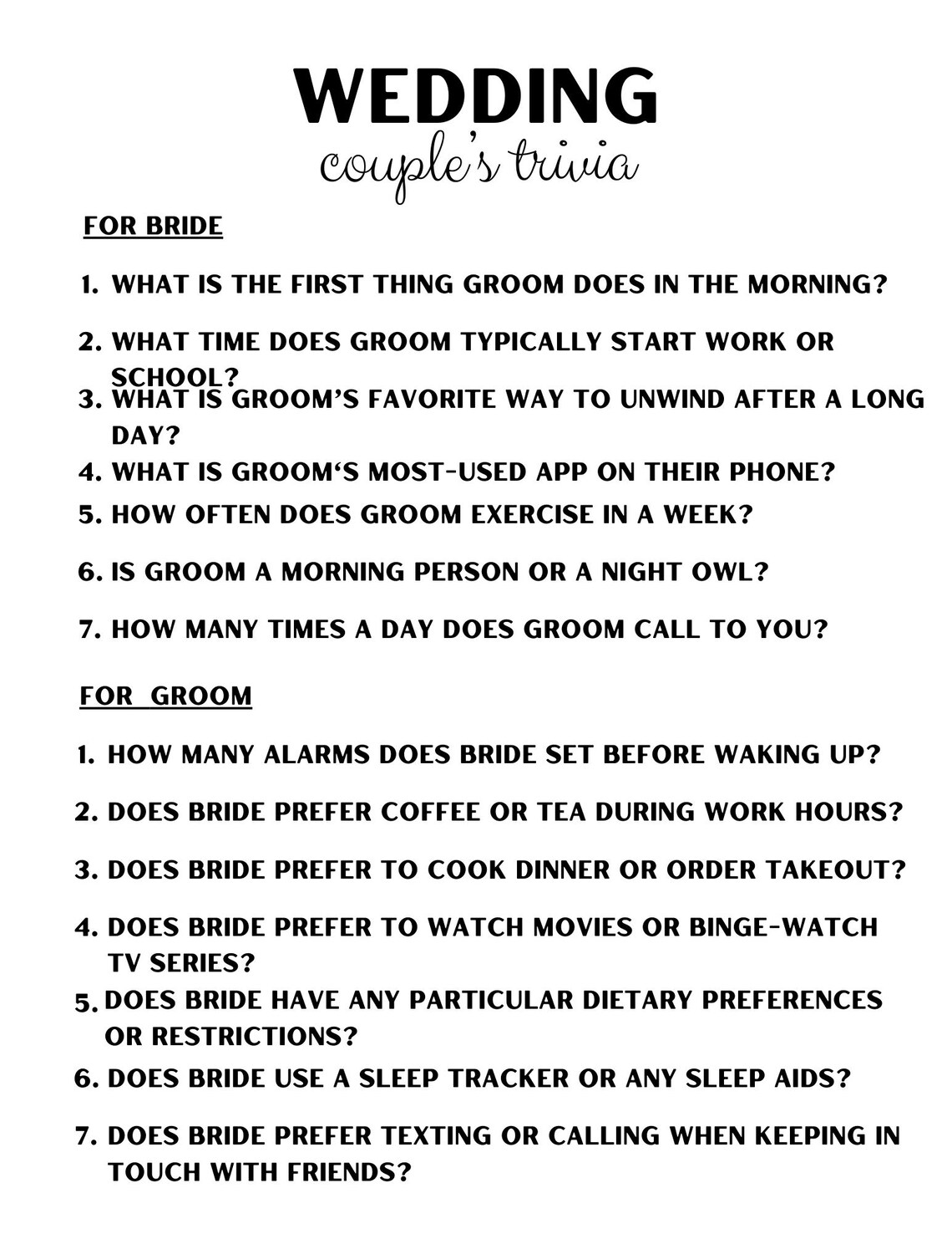 Ultimate Wedding Table Games Bundle - Etsy