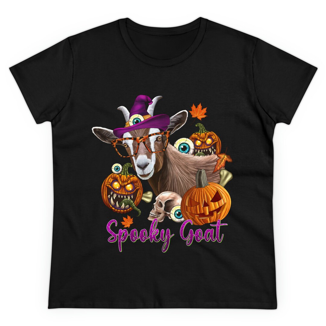 Spooky Goat Halloween Themed Farm Life Graphic Tee - Etsy