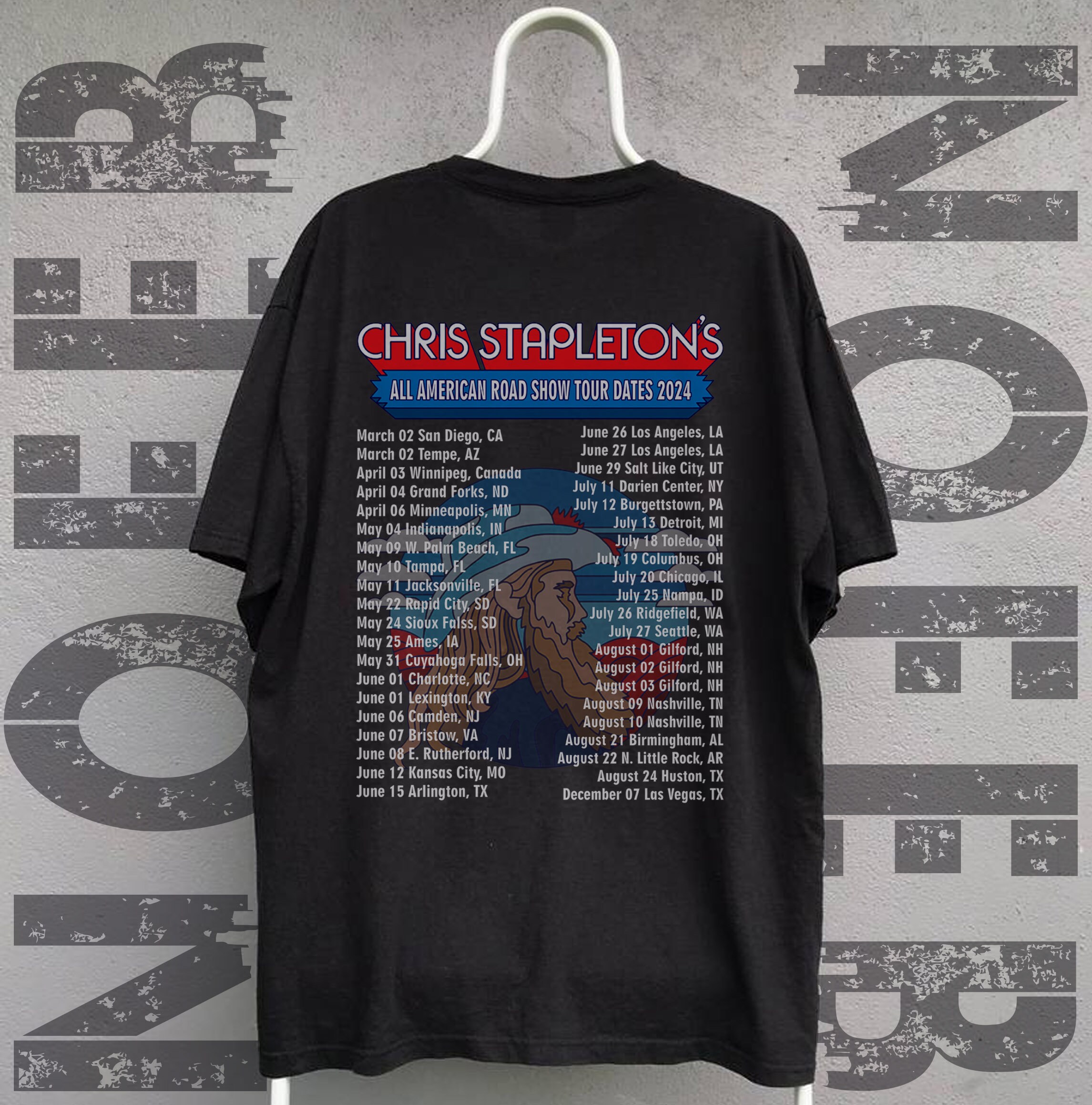 Chris Stapleton All American Road Show Tour Dates 2024 Shirt sold by ...