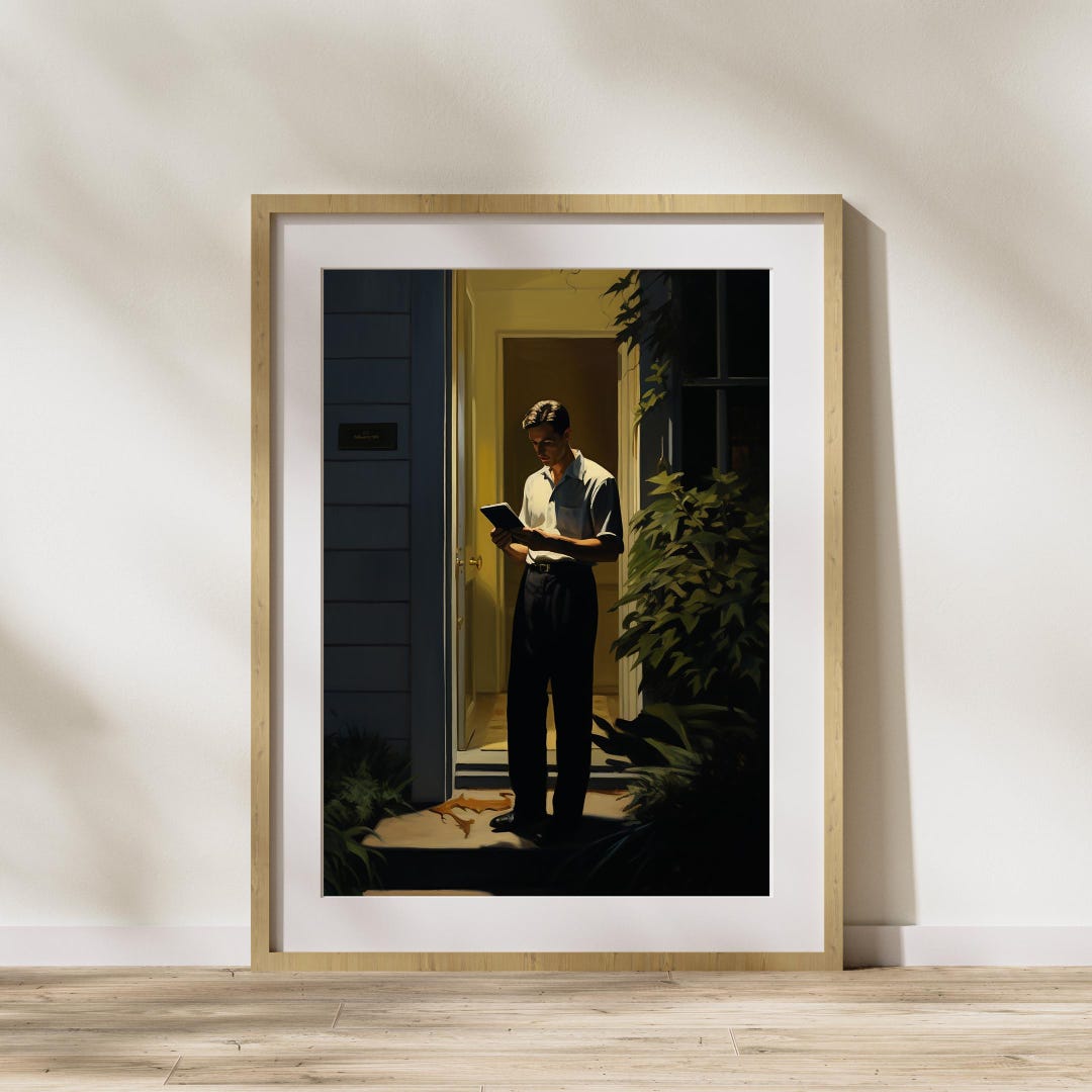 The Letter - Edward Hopper Inspired - Printable Wall Art Download ...