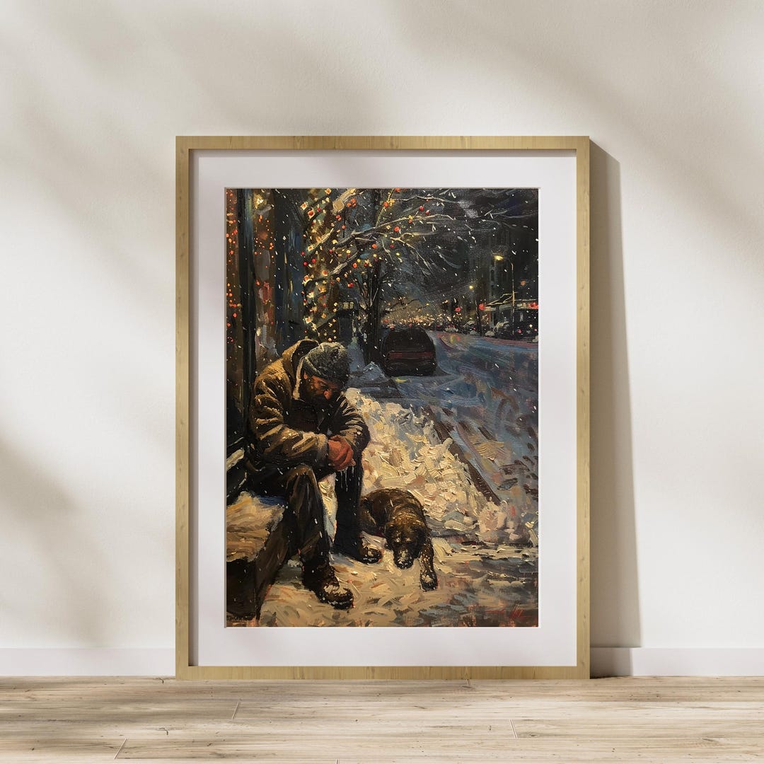 Christmas at the Wanderer's Side Hopper & Van Gogh-inspired Art ...