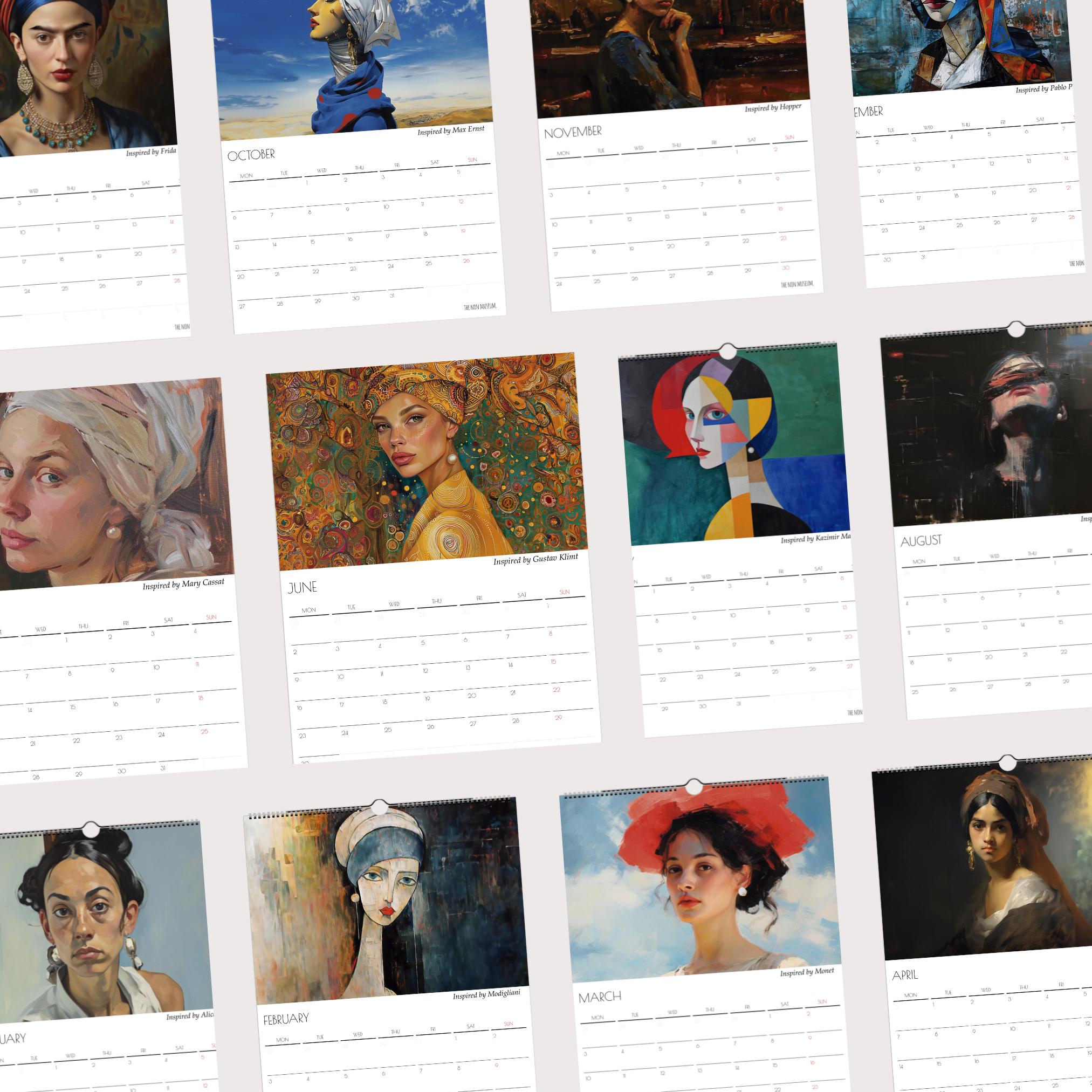 2025 Wall Calendar Reimagined Girl With a Pearl Earring Inspired by ...