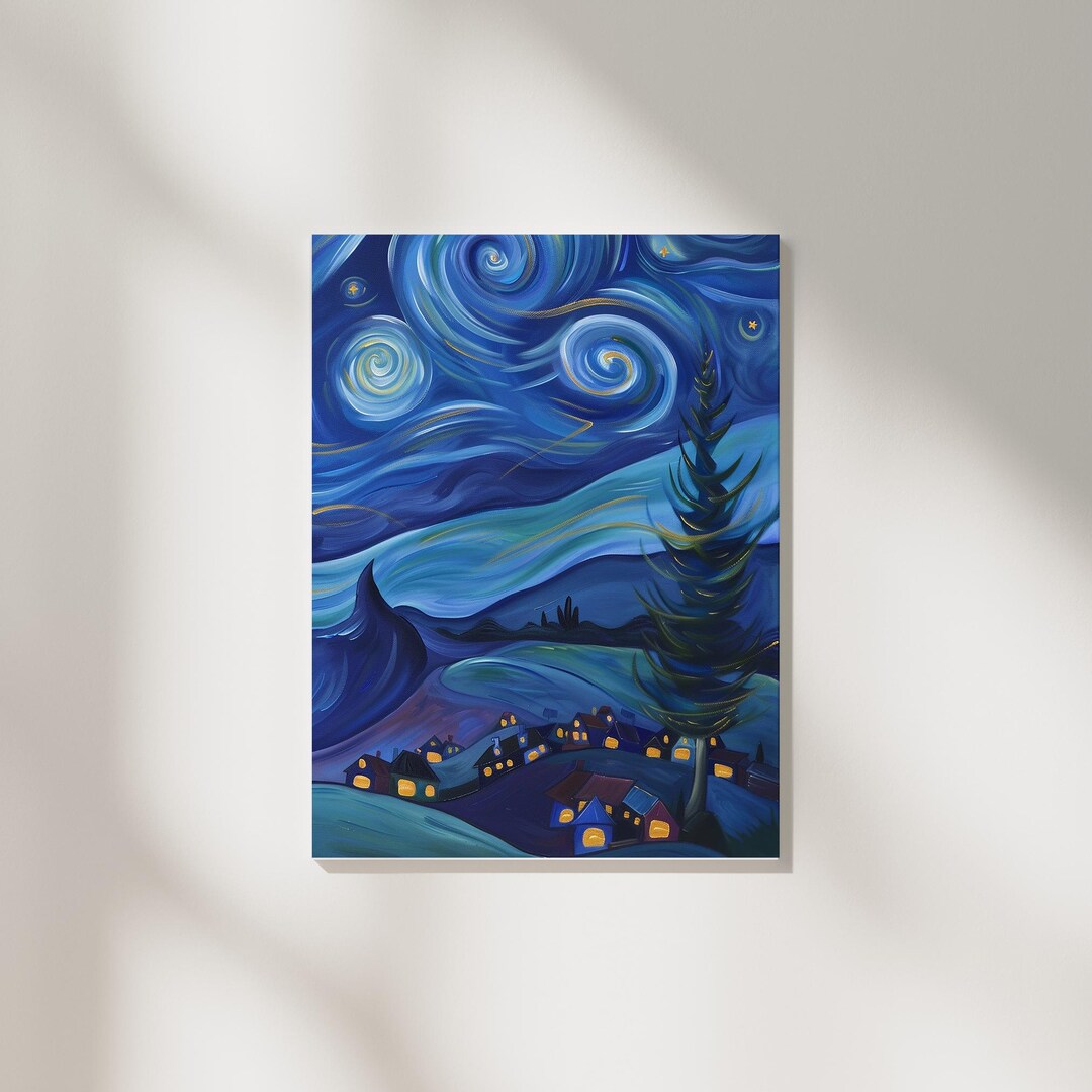 Starry Night by Van Gogh - Georgia O'keeffe Inspired - Printable Wall ...