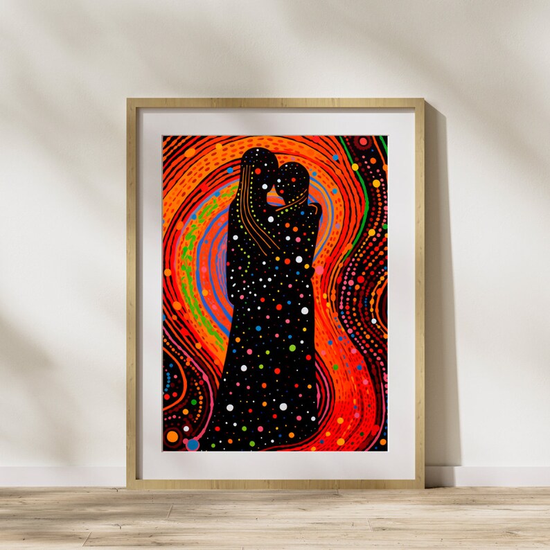 Yayoi Kusama Inspired - the Kiss - Printable Wall Art Download - High-res PNG - Home Decor ...