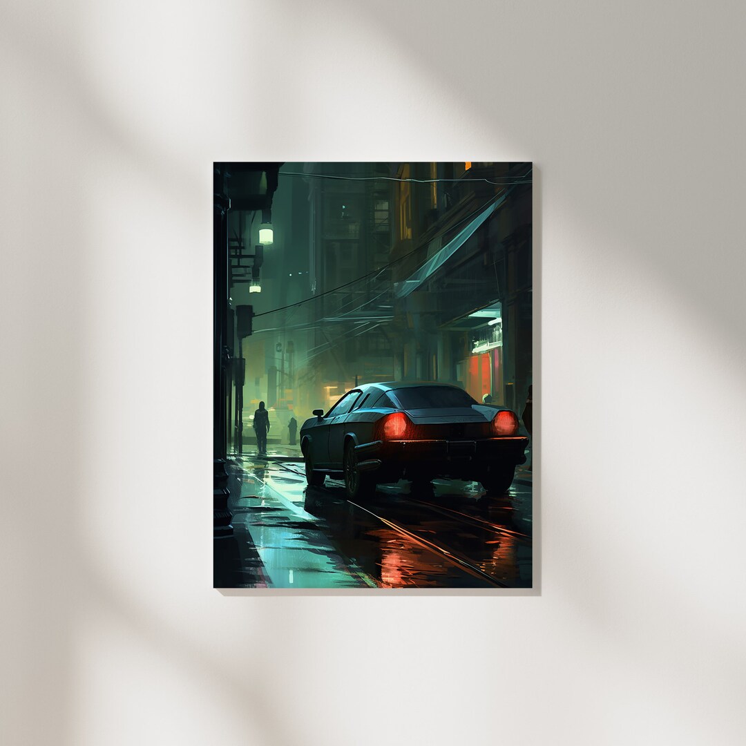 Edward Hopper Inspired Blade Runner Black Car Printable Wall Art ...