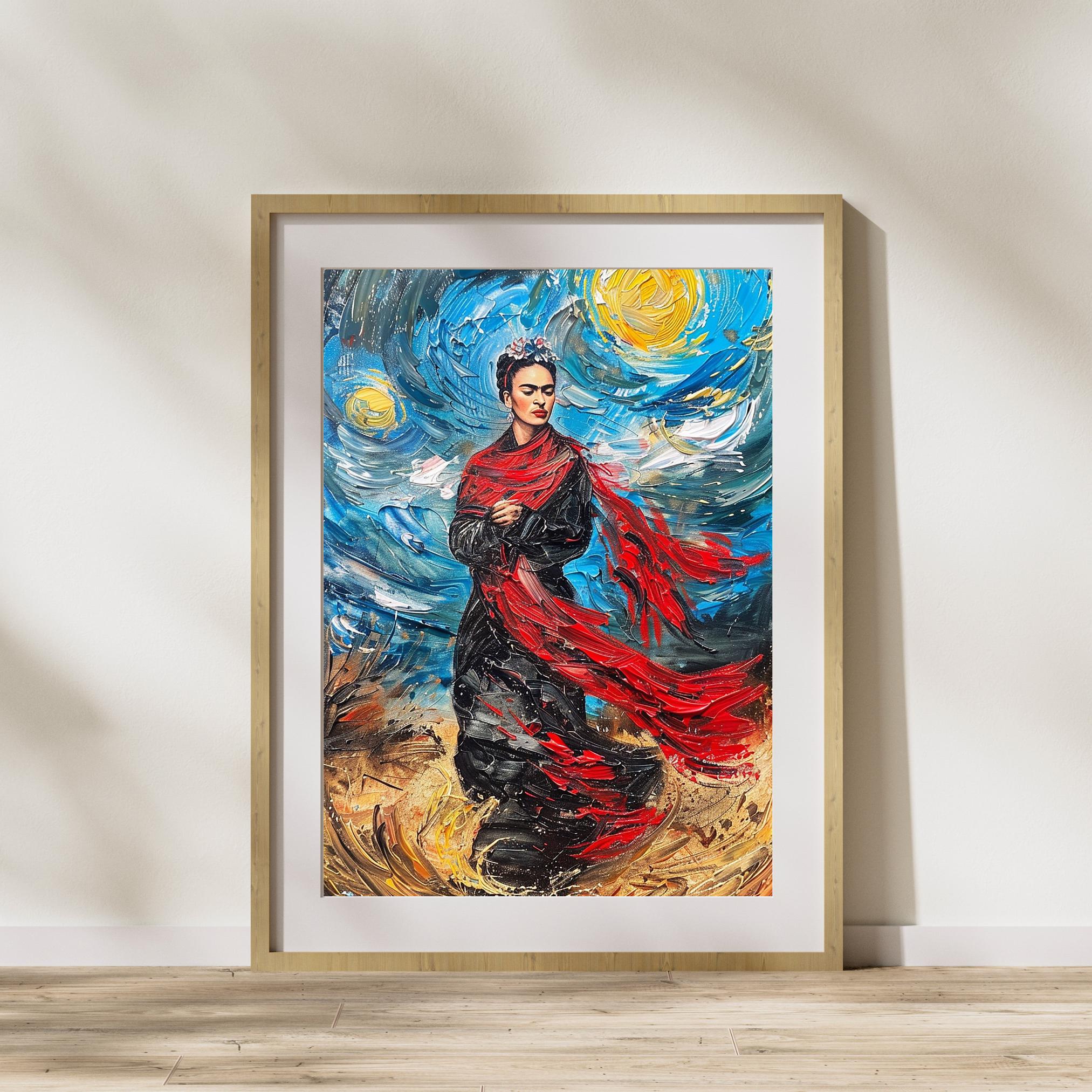 Frida in a Starry Night – Van Gogh & Kahlo-inspired Printable Wall Art ...
