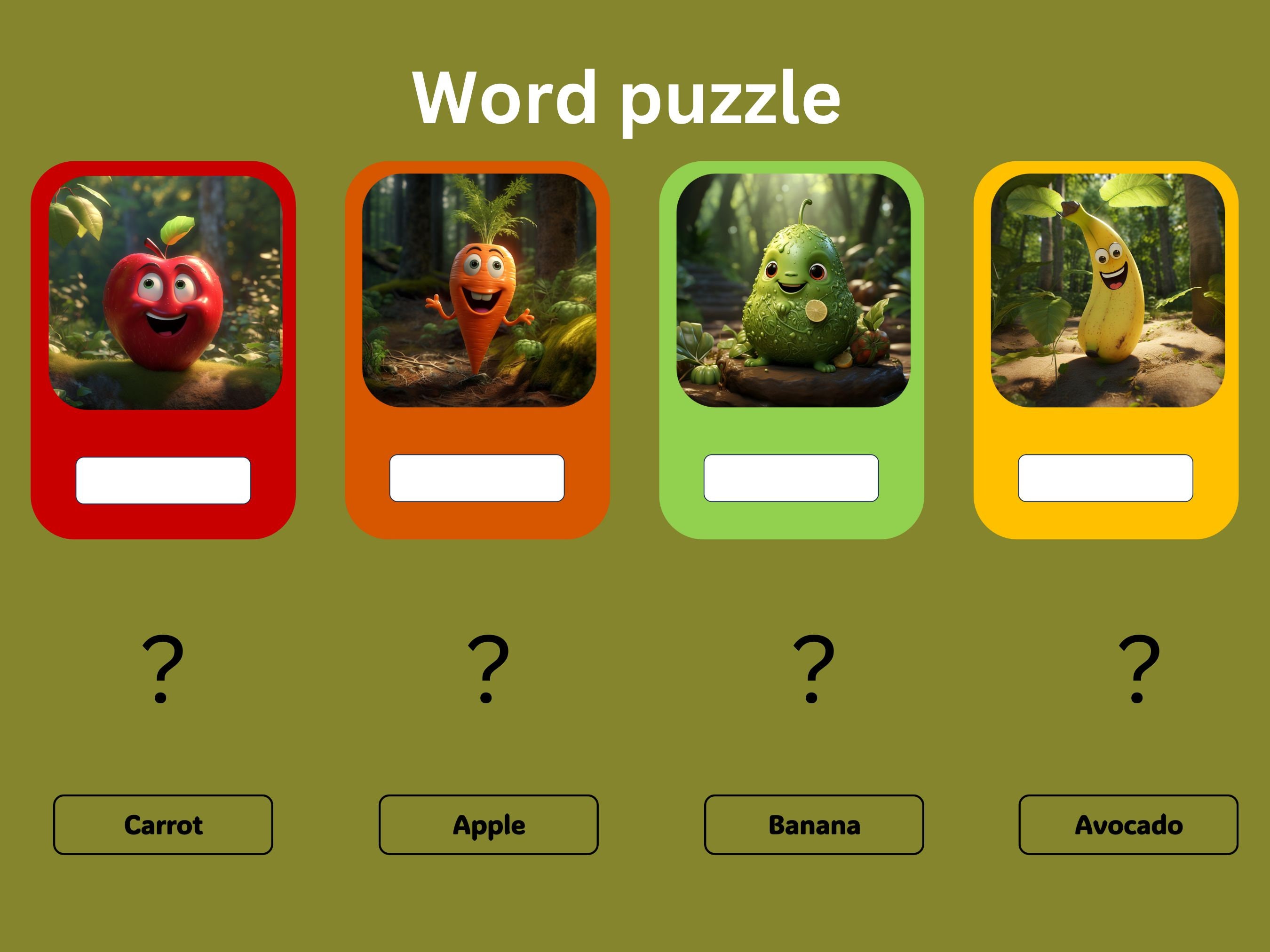 Fruits and Vegetables Flashcards - Etsy