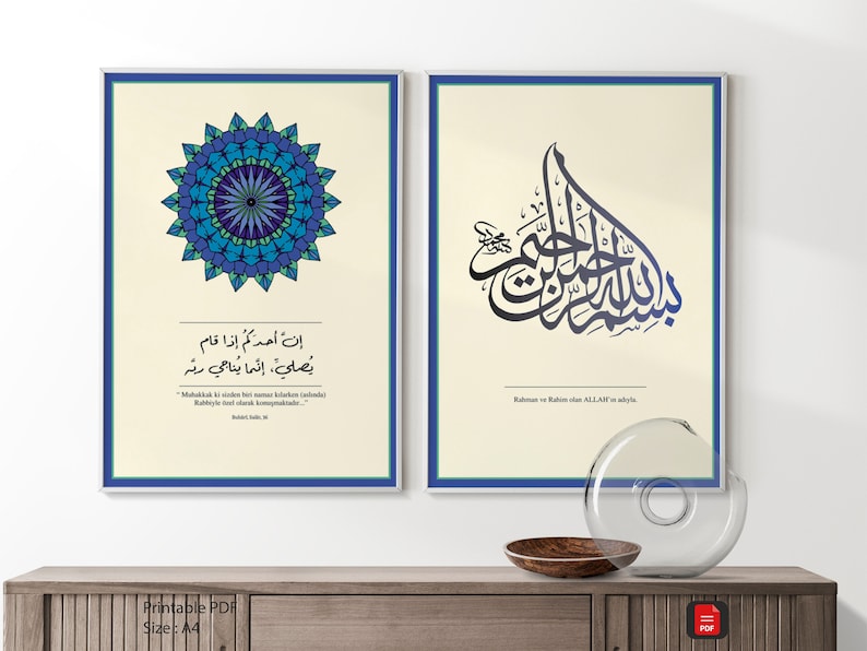 Prayer Islamic Calligraphy Wall Art, Gallery Wall Set, Printable Wall ...