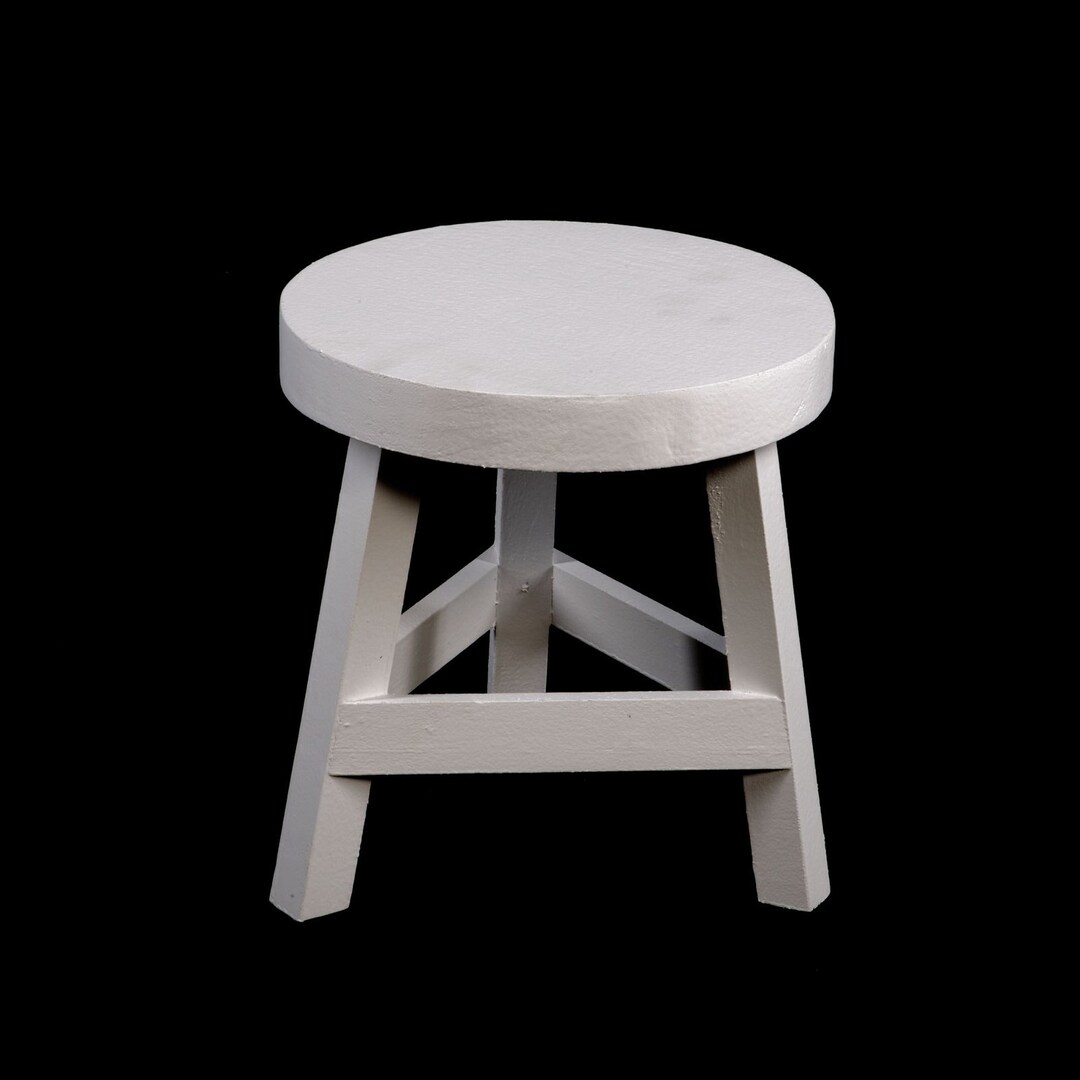 White Three Legged Stool Standing at 23 Cm High - Etsy