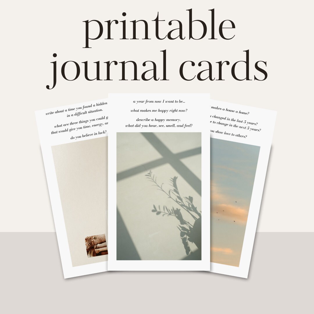 Printable Journal Cards, 26 Inspiring Journal Prompts, Journal Cards ...