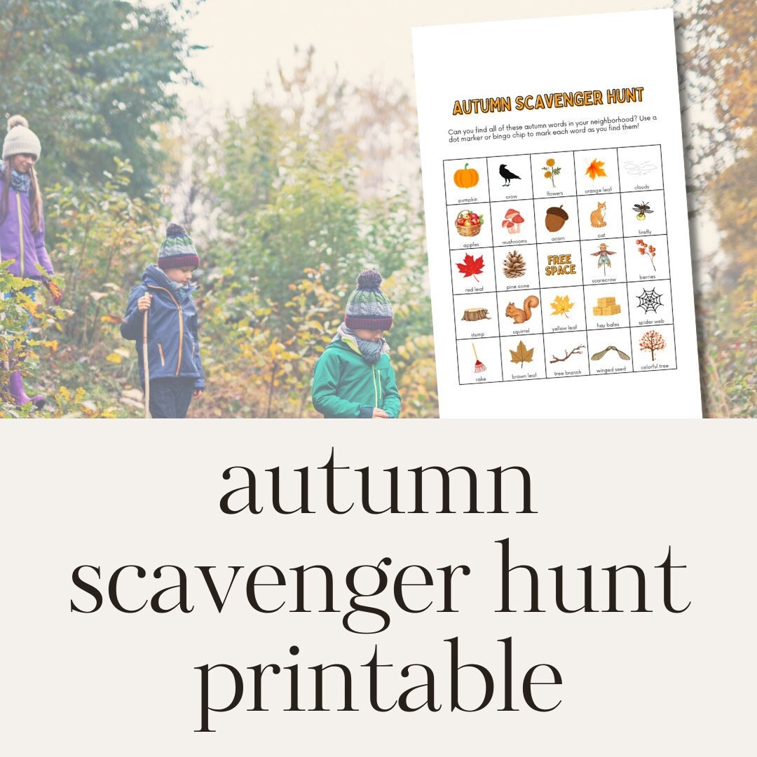 Printable Journal Cards, Autumn Scavenger Hunt Printable - Etsy