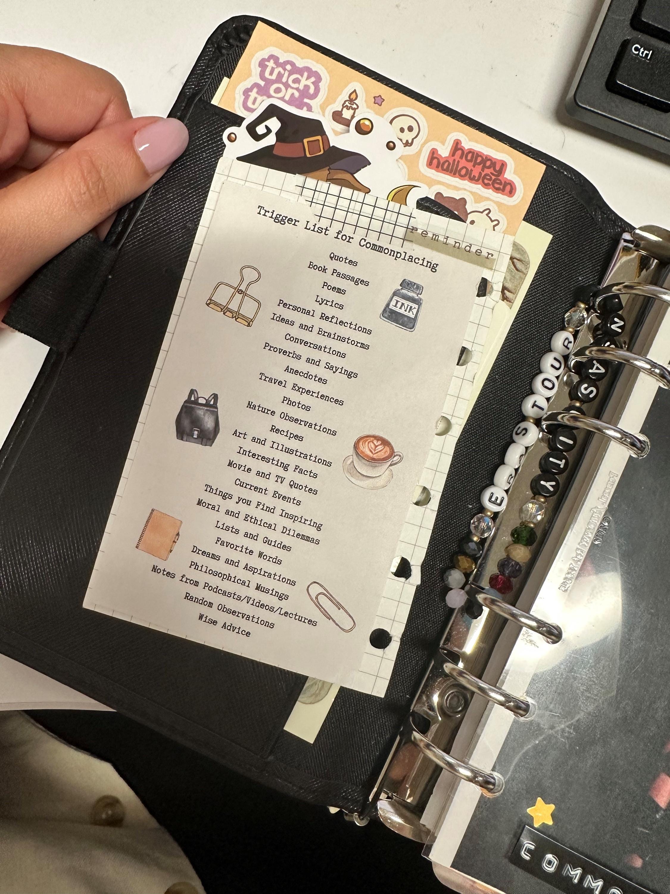 Commonplace Book Trigger List, Journal Prompts (PDF Download) - Etsy