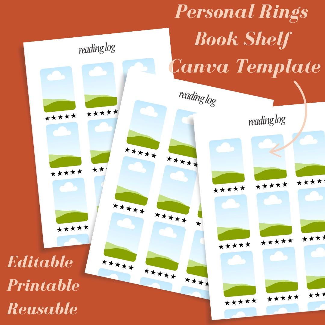 Personal Rings Bookshelf Canva Template - Etsy