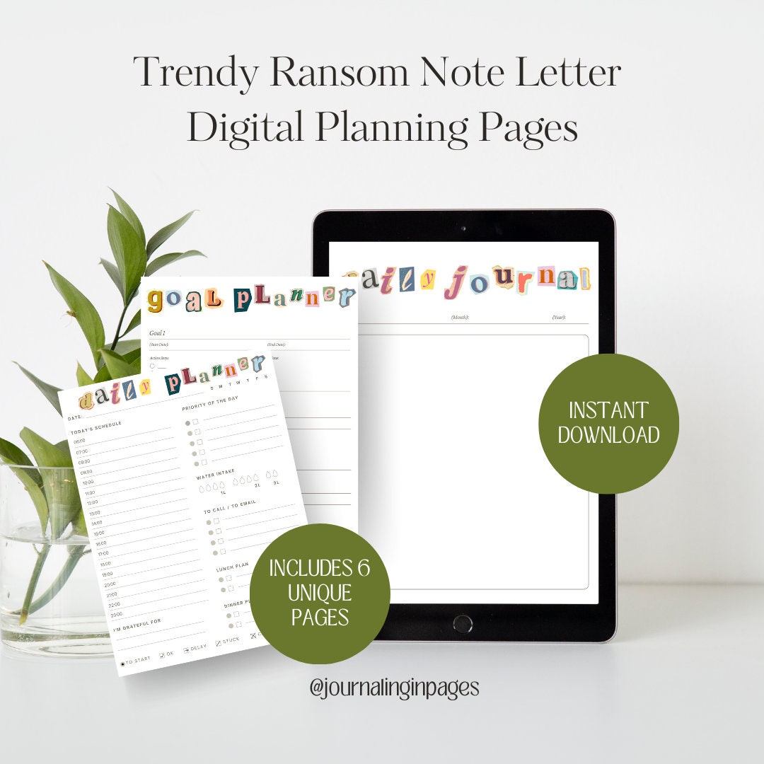 Ransom Note Letters Digital Printable Planner - Etsy