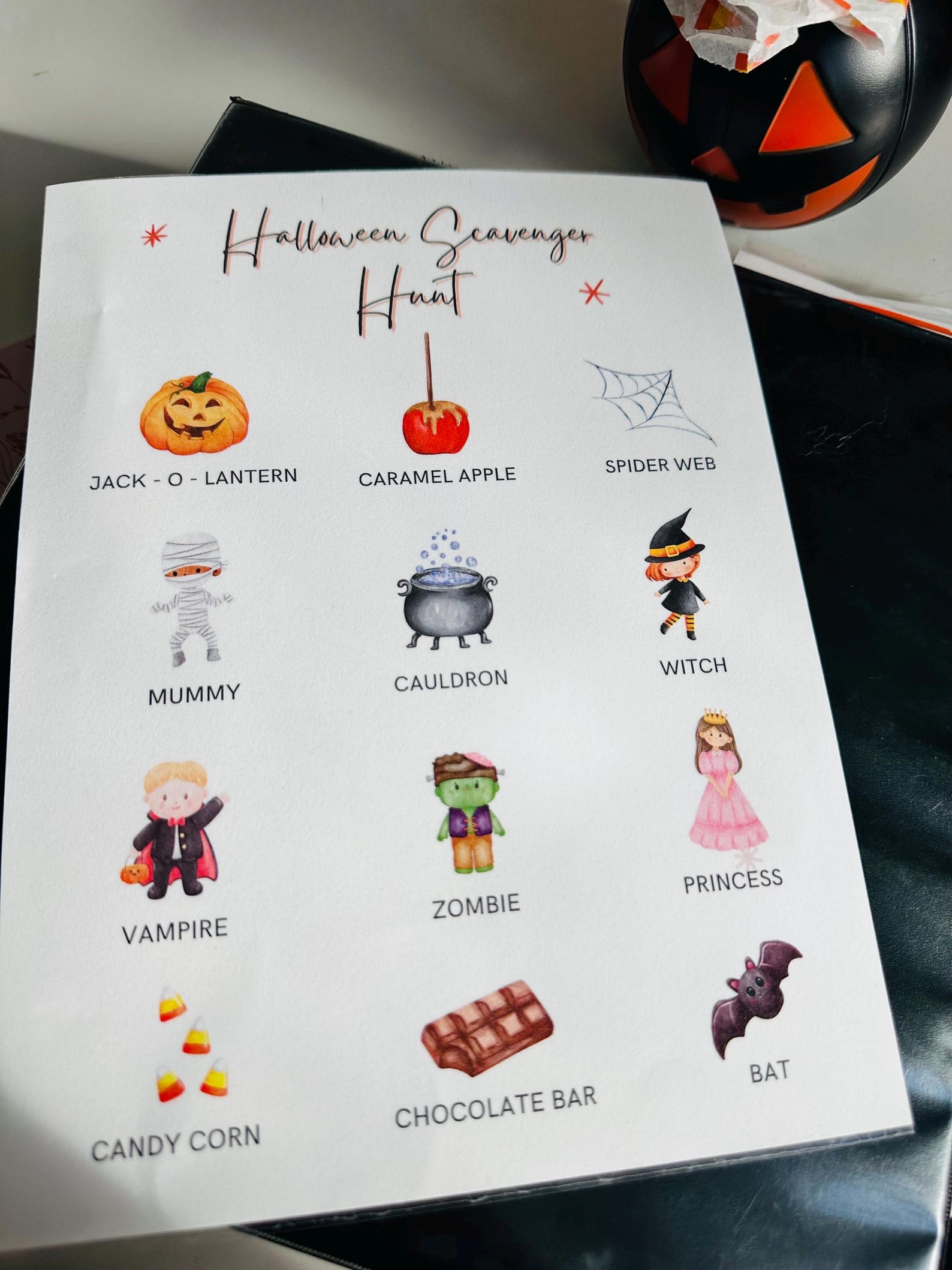 Halloween-themed Printable Scavenger Hunt for Kids | Spooky Scavenger ...