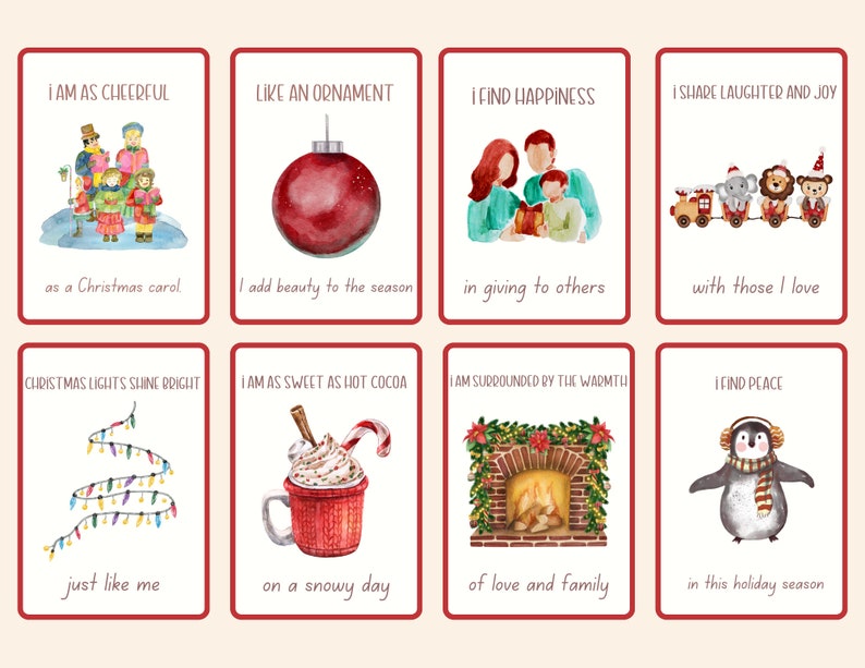16 Printable Christmas Affirmation Cards for Kids | Positive Holiday ...