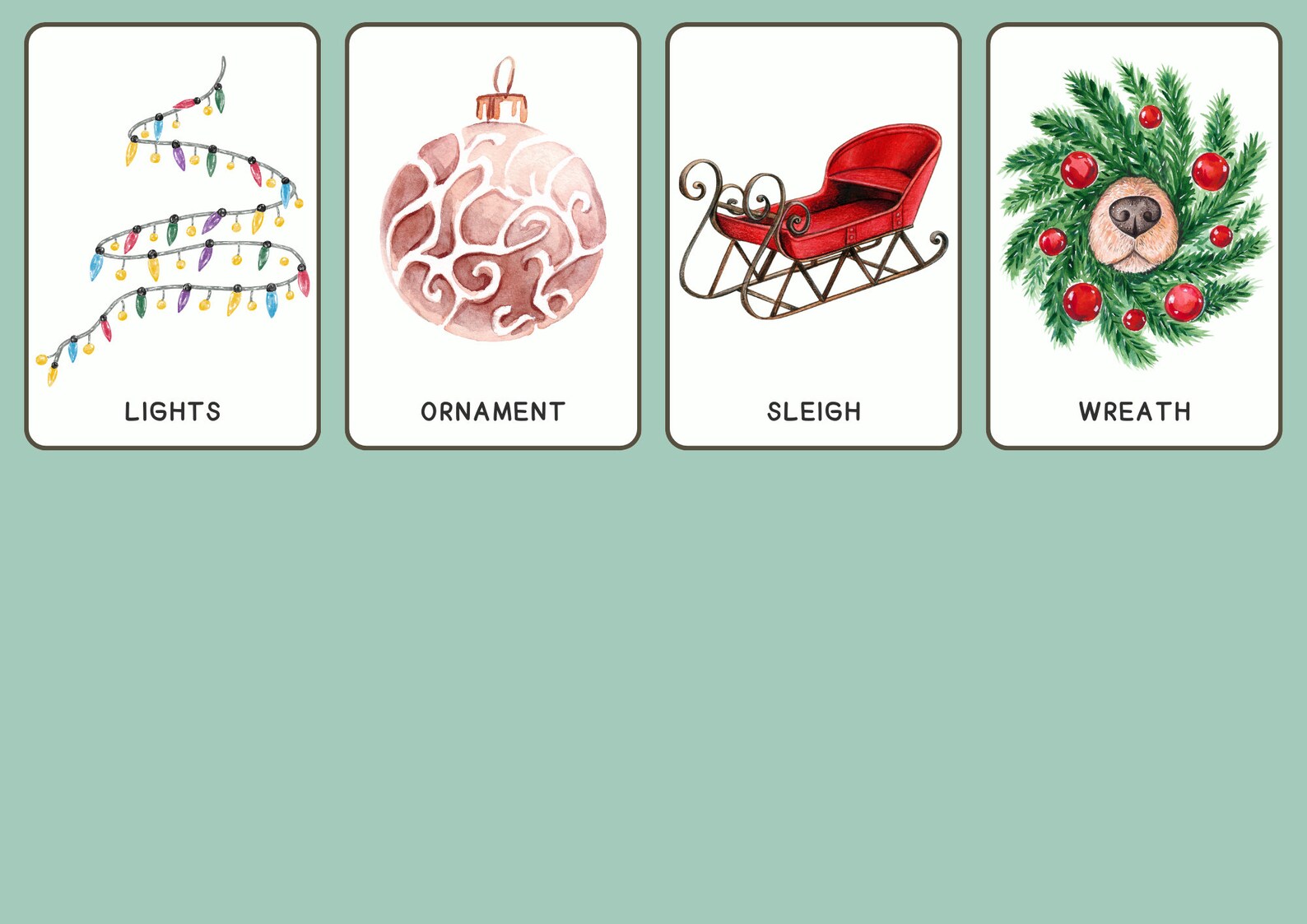 Printable Christmas Vocabulary Cards for Kids - Set of 20 | Fun and ...