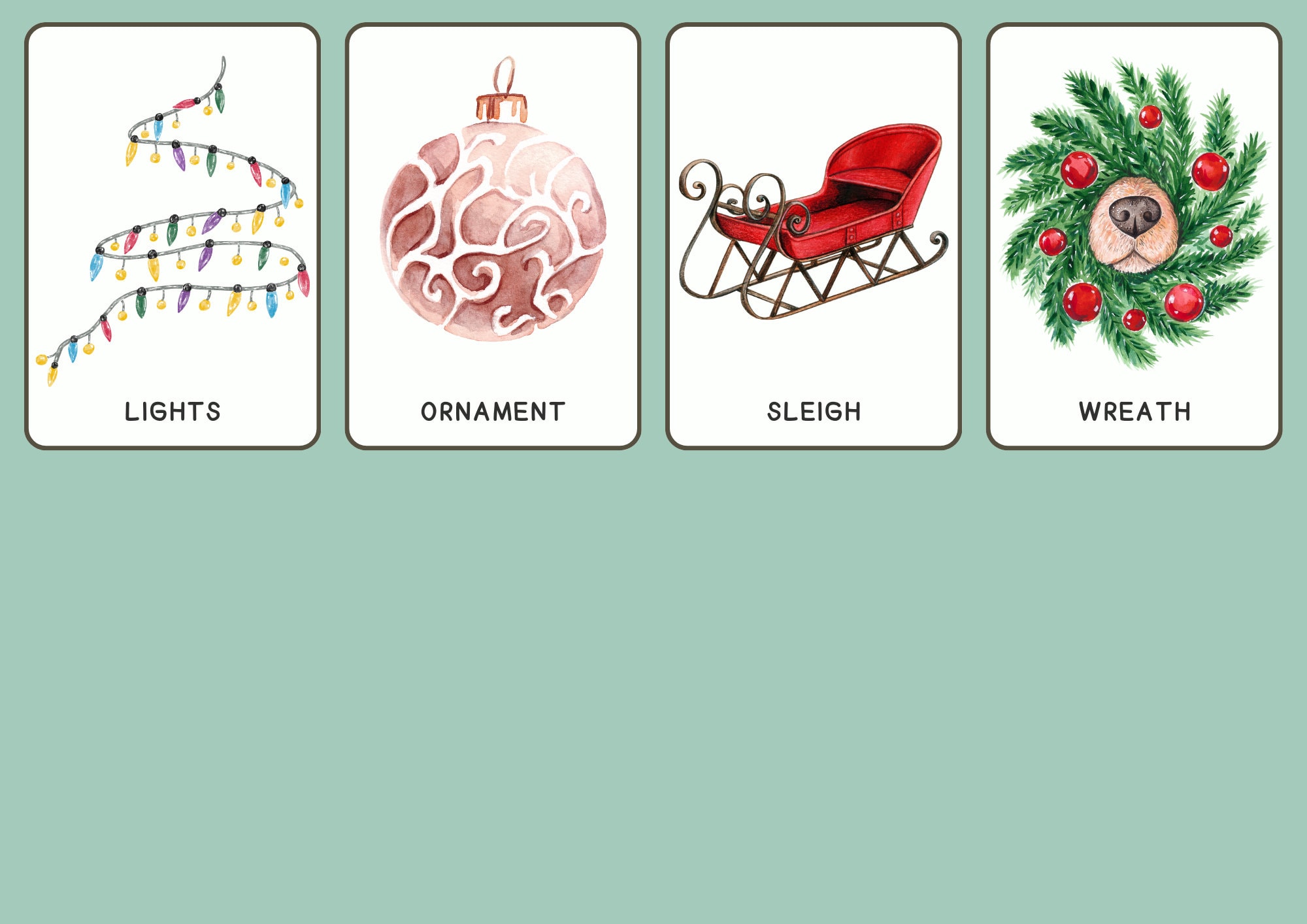 Printable Christmas Vocabulary Cards for Kids - Set of 20 | Fun and ...