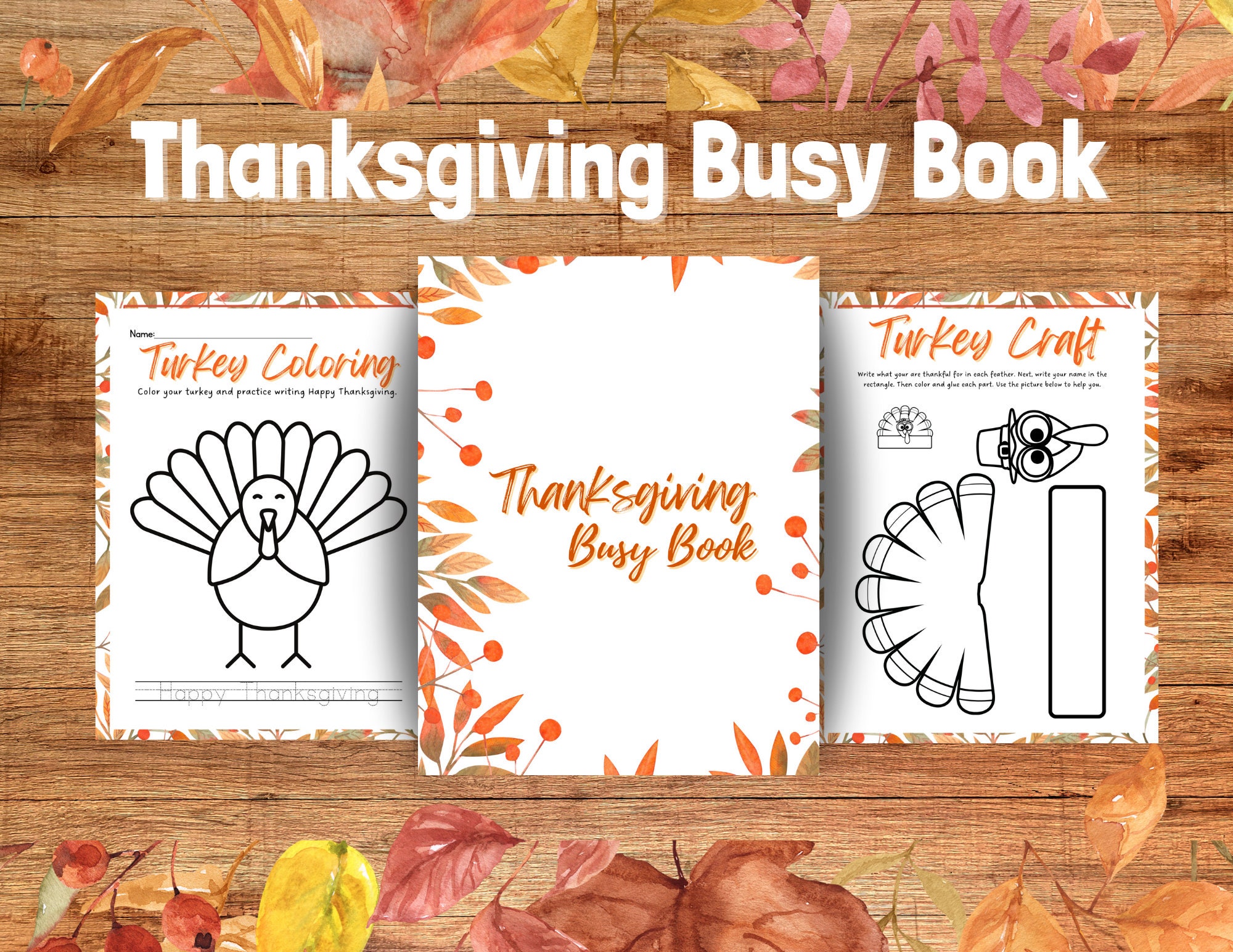 11 Page Printable Thanksgiving Busy Book for Toddlers and Preschoolers ...