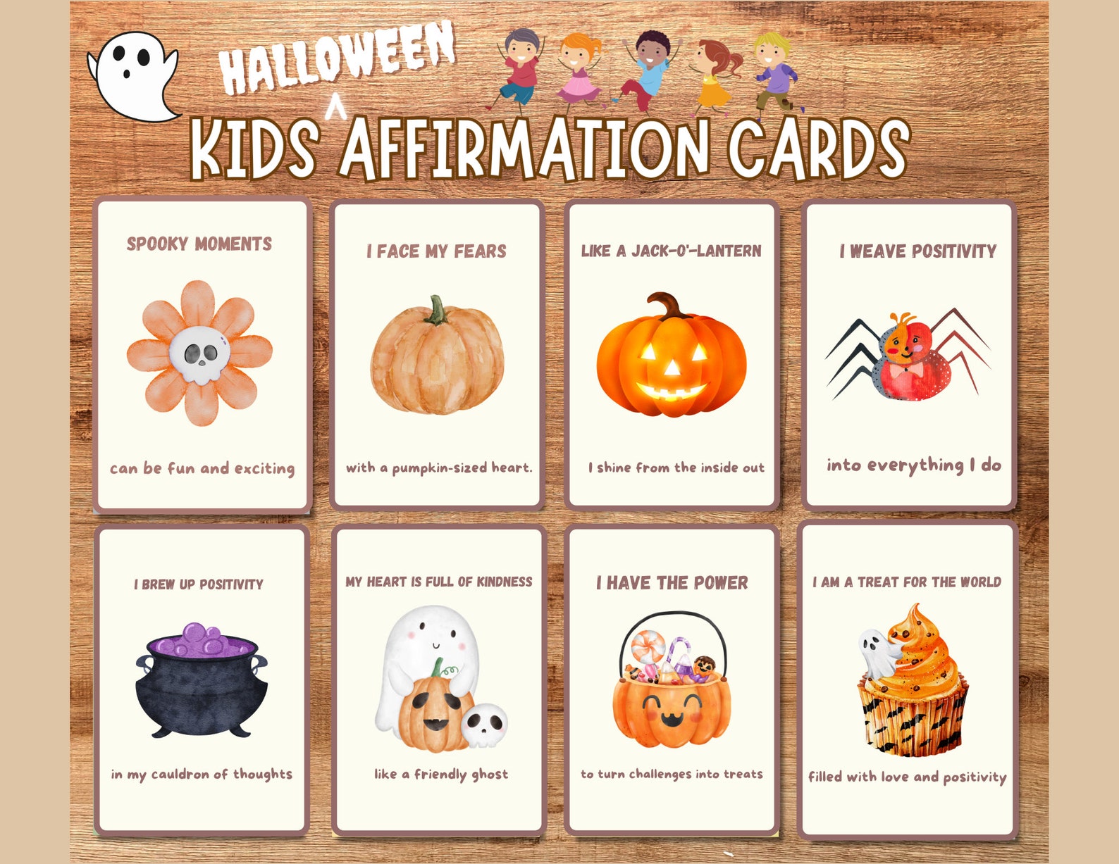 16 Printable Halloween Affirmation Cards for Kids | Positive Halloween ...