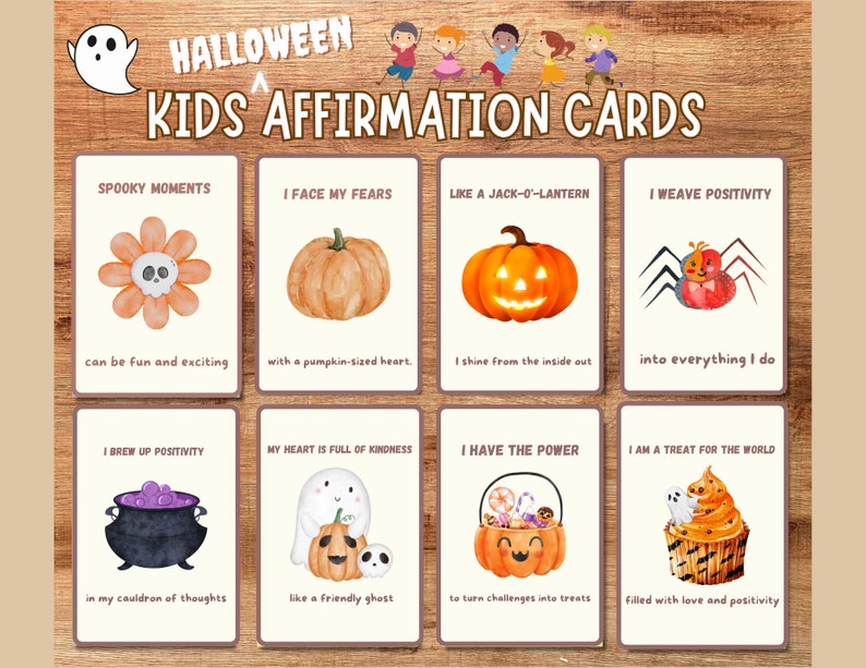16 Printable Halloween Affirmation Cards for Kids | Positive Halloween ...
